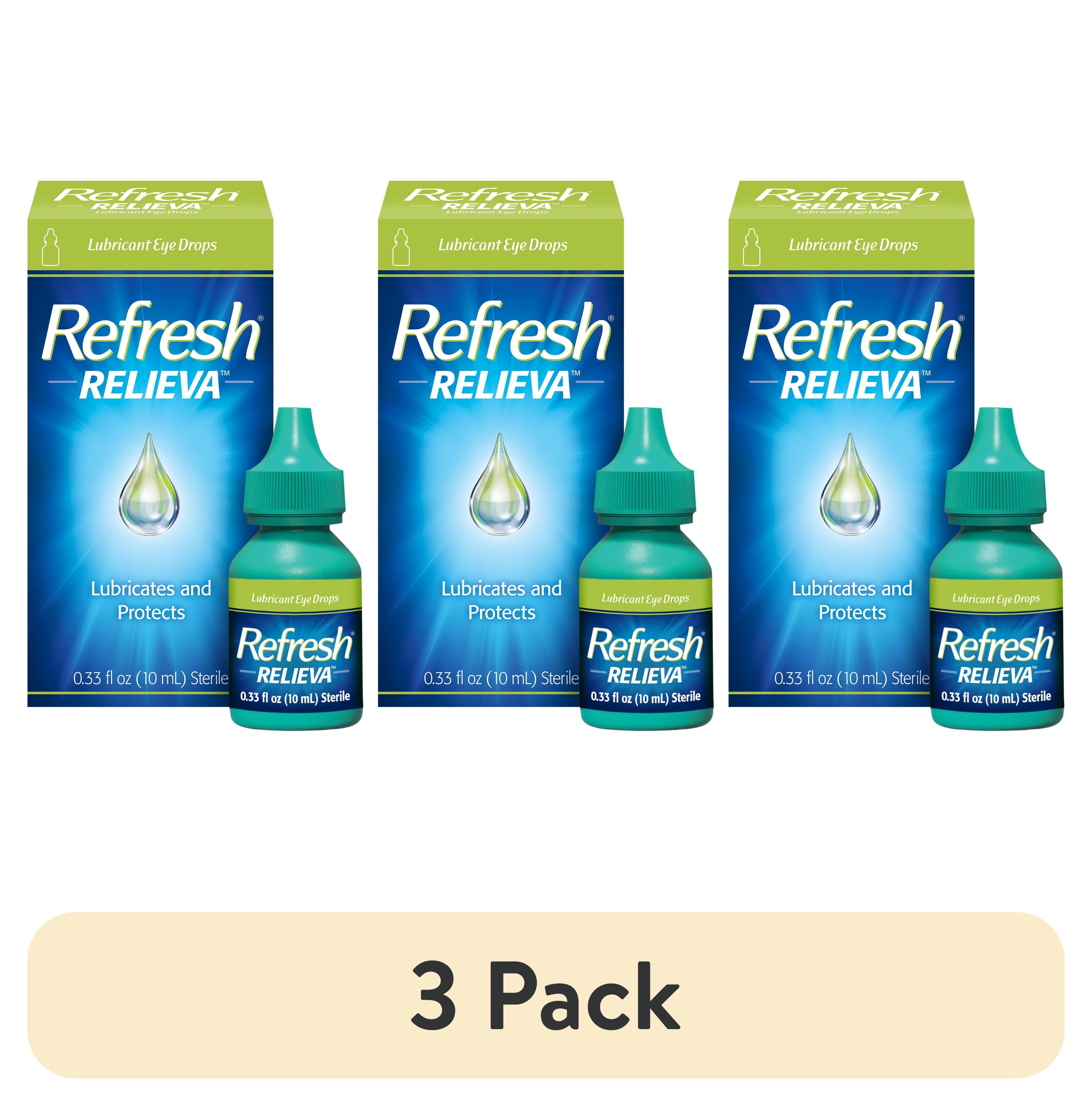 (3 pack) Refresh Relieva Lubricant Eye Drops, Lubricates & Protects Dry ...