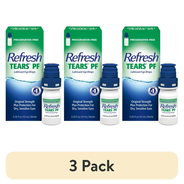 (3 pack) Refresh Tears Multi-Dose Preservative-Free Lubricant Eye Drops ...