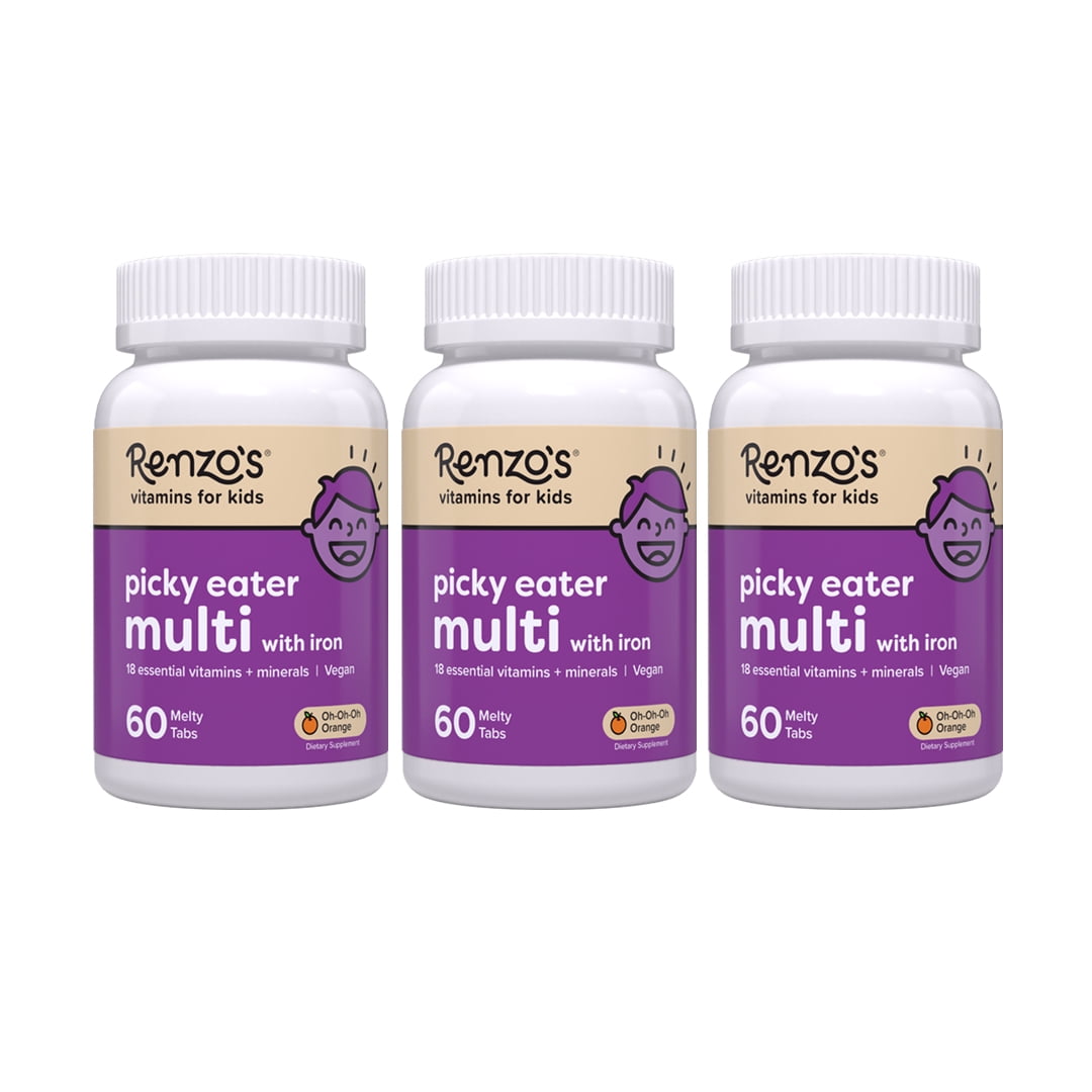 (3 pack) Renzo's Picky Eater Kids Multivitamin with Iron for Immune ...