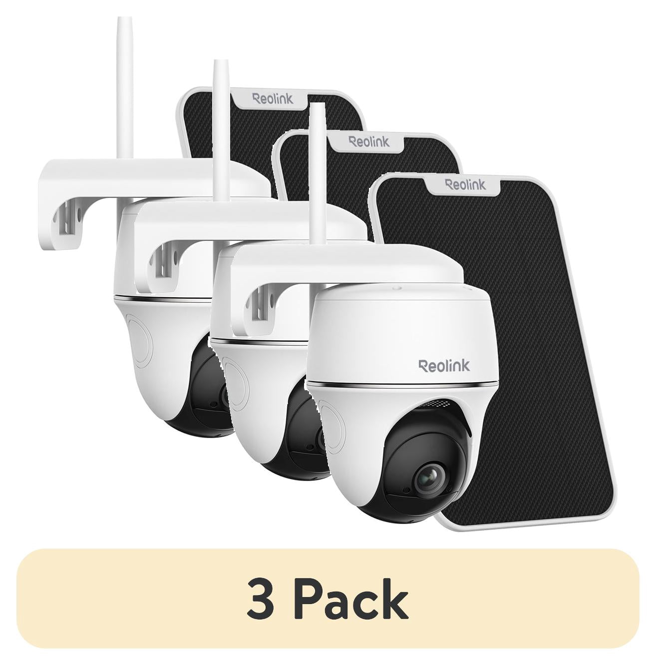 (3 pack) Reolink Argus PT Solar Panel, 5MP Pan Tilt Outdoor Security ...