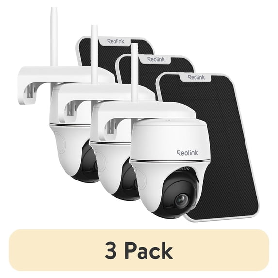 (3 pack) Reolink Argus PT Solar Panel, 5MP Pan Tilt Outdoor Security ...