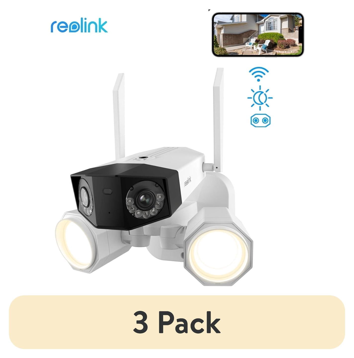 (3 pack) Reolink Duo Floodlight WiFi Dual-Lens 4K Wireless Camera 180 ...