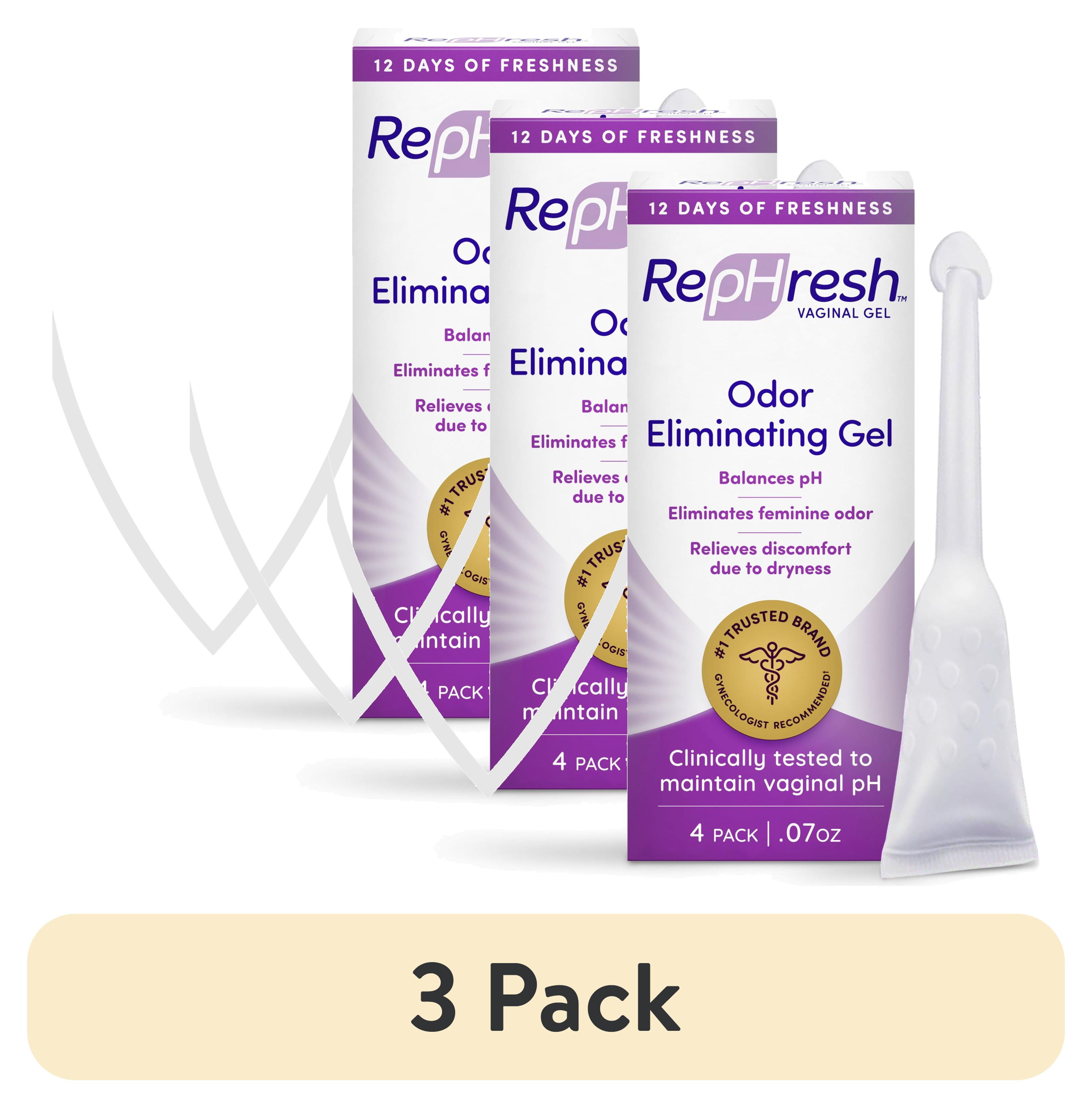 (3 pack) RepHresh Odor Eliminating Vaginal Gel, 0.07 oz, 4 Count ...