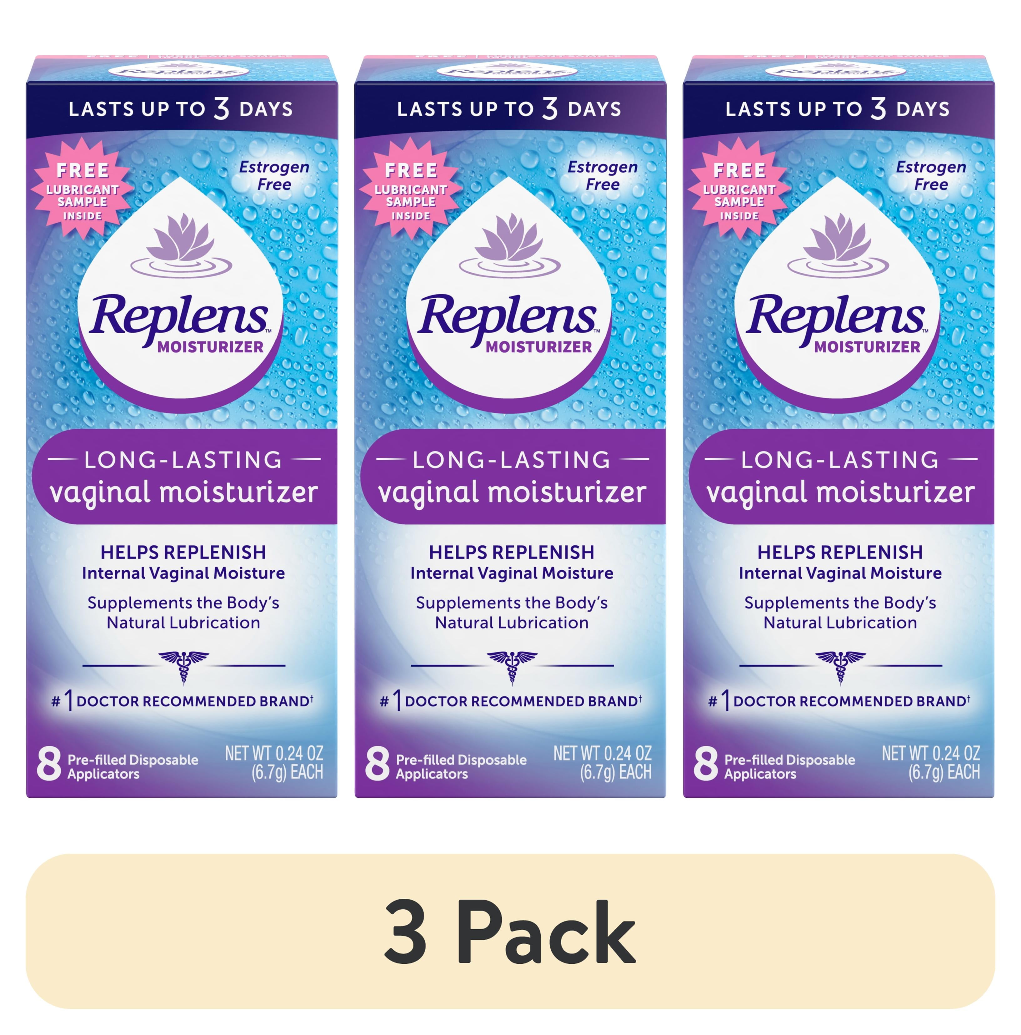 (3 pack) Replens Long Lasting Vaginal Moisturizer 8 Pre-filled ...