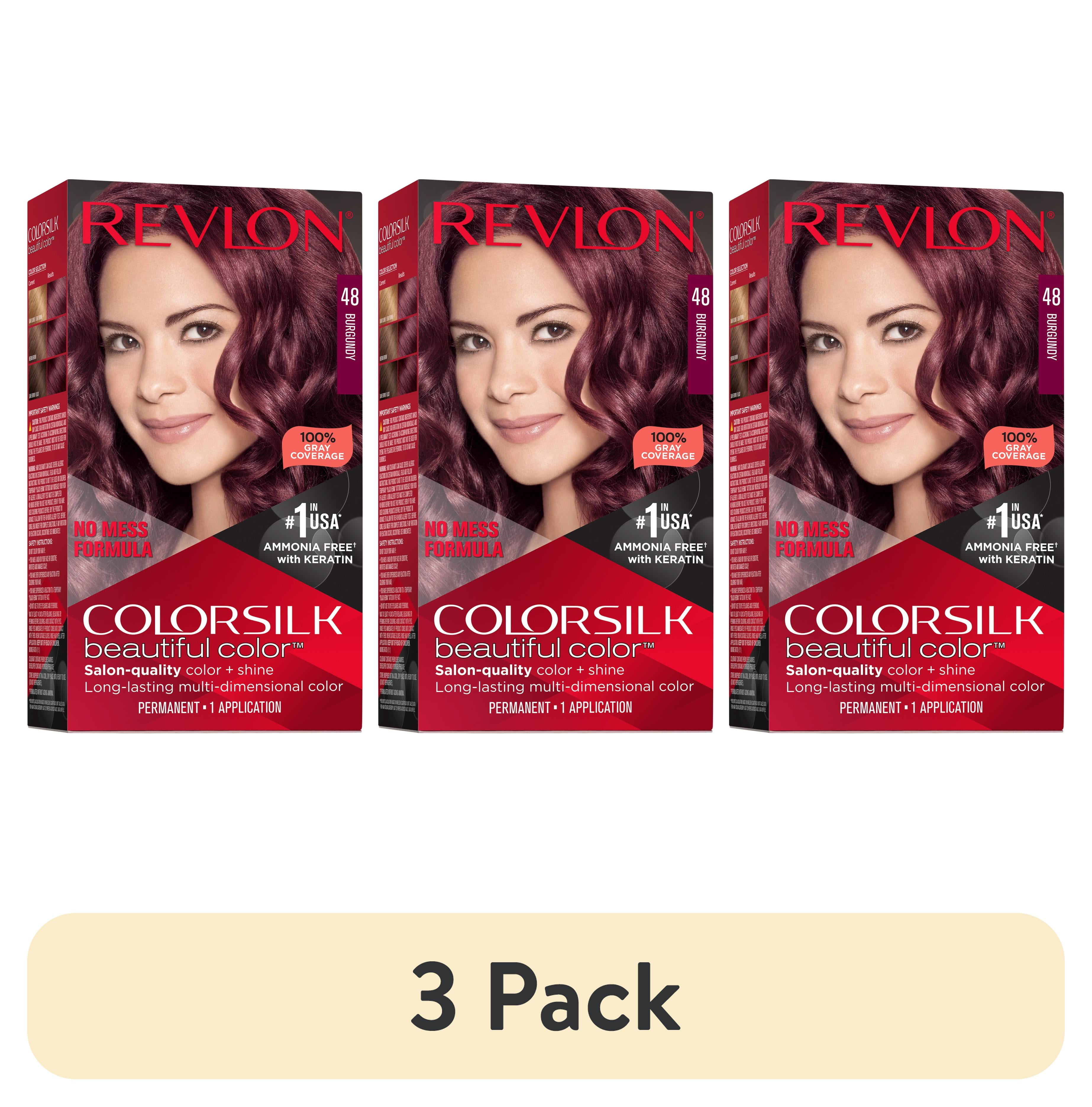 (3 pack) Revlon ColorSilk Permanent Hair Color, Bond Repair Complex, 48 ...