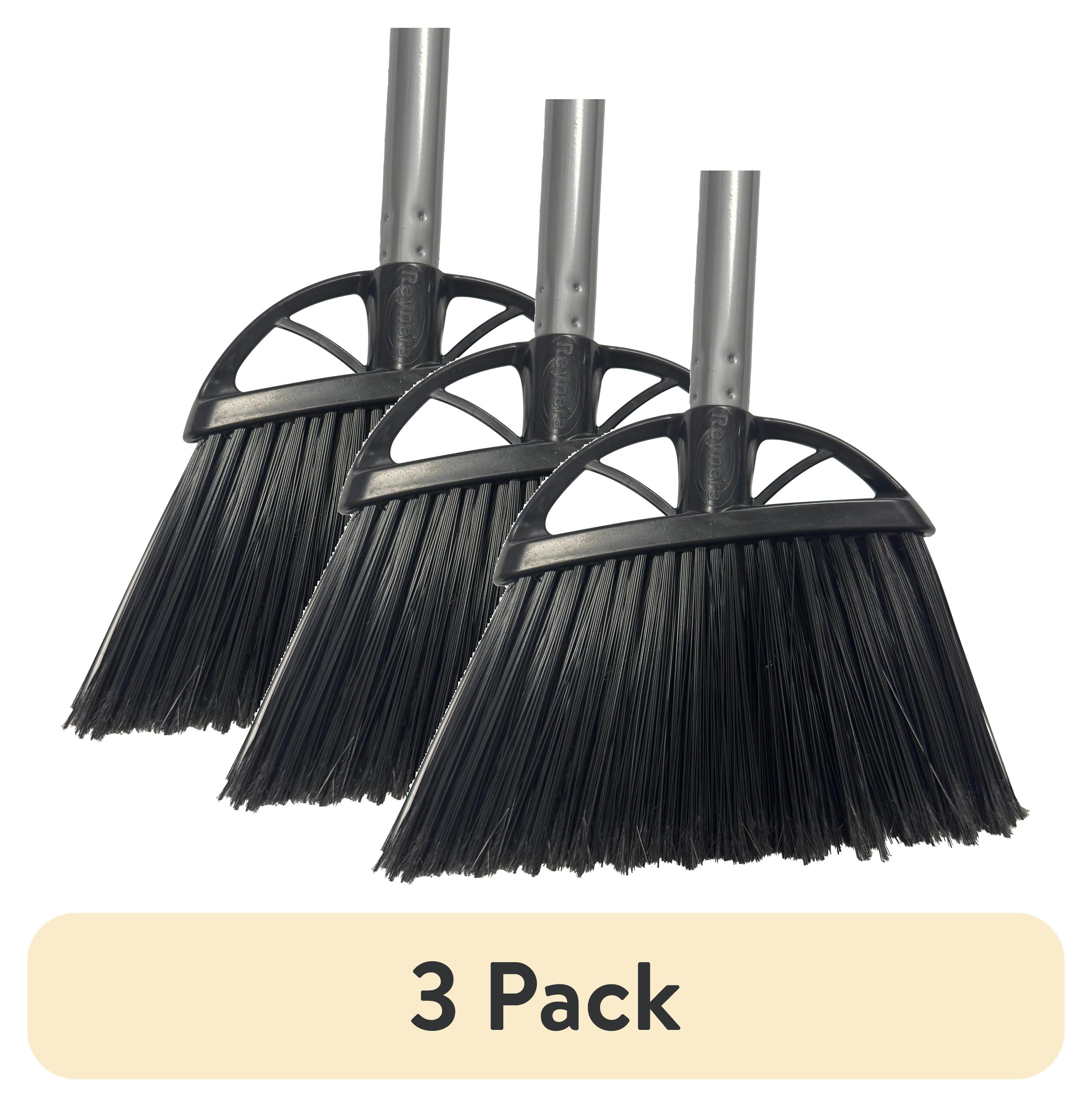 (3 pack) Reynera Household 10" Angle-Cut Poly-Bristle Broom, 1 Count ...