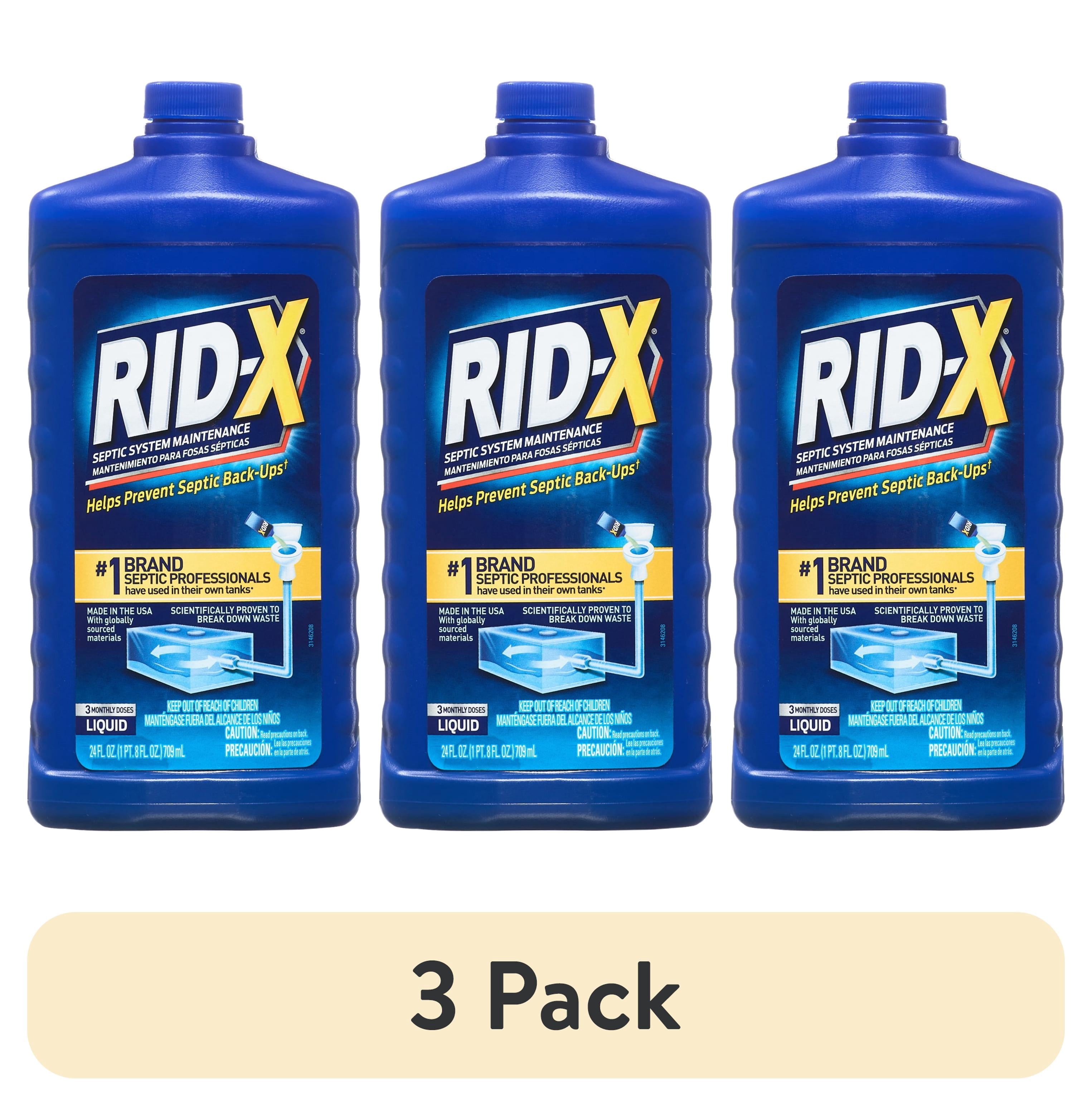 (3 pack) Rid-X Septic Tank Treatment Cleaning Liquid, 3 Month Supply ...