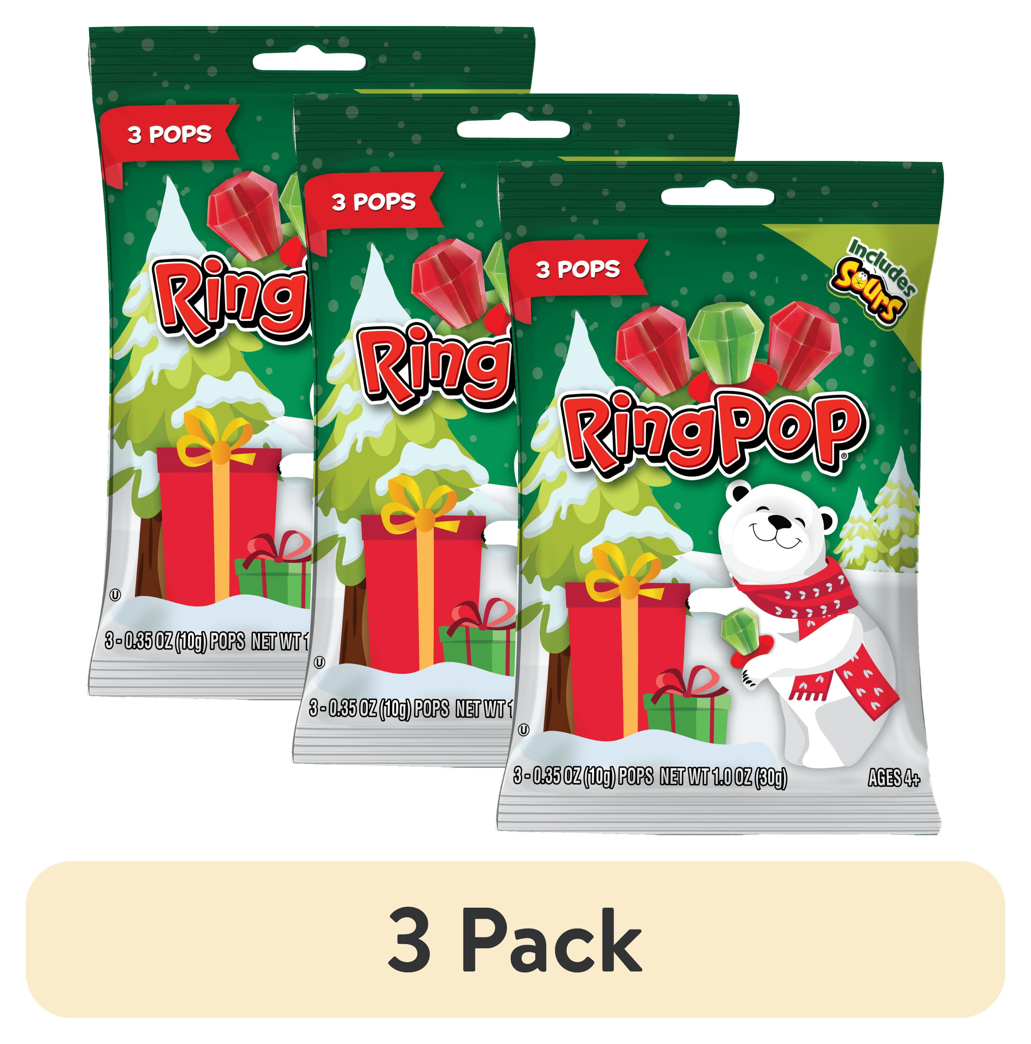 (3 pack) Ring Pop, Holiday Lollipops, Sour Cherry, Watermelon, and ...