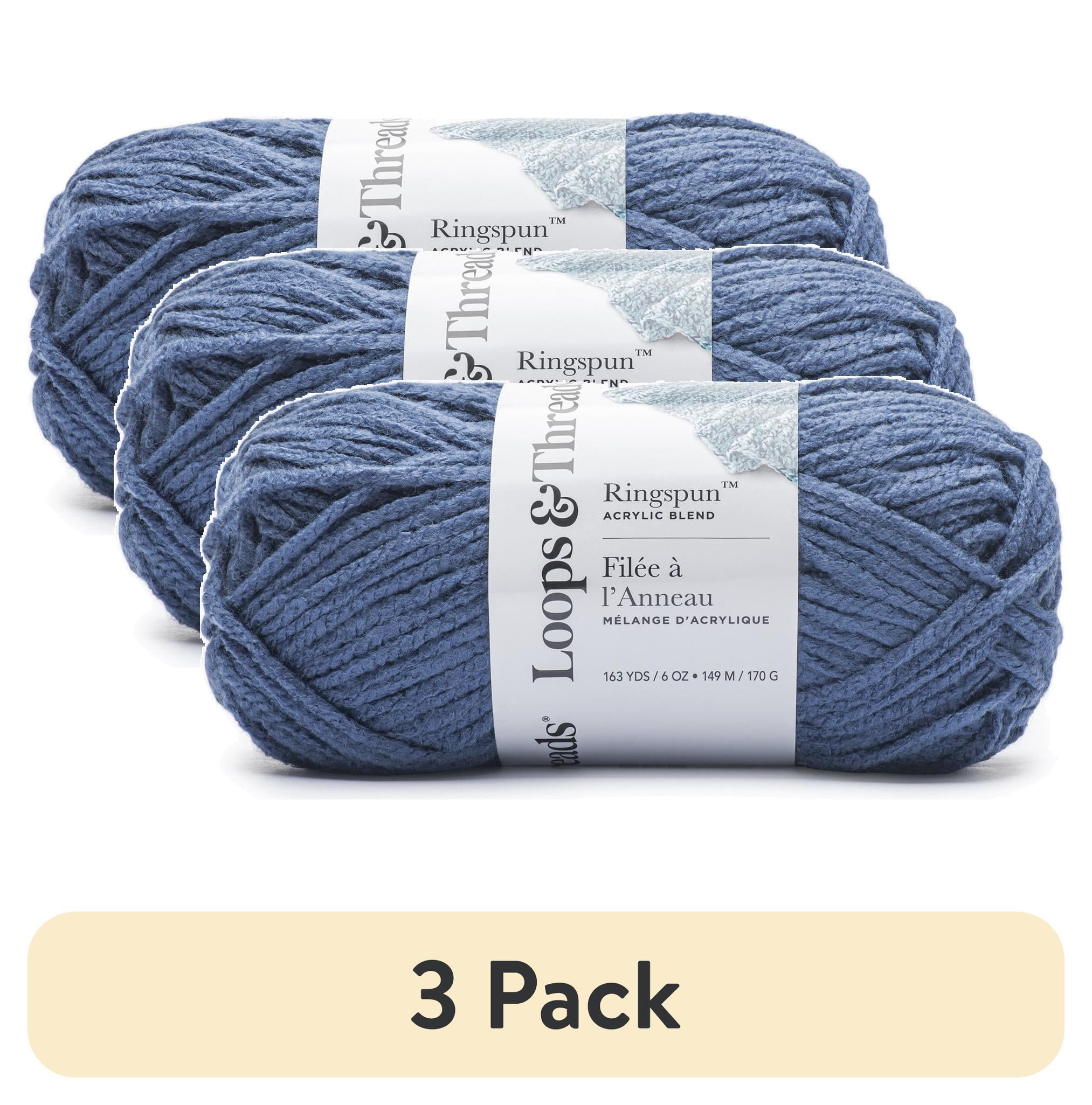 (3 pack) Ringspun Yarn by Loops & Threads - Yarn for Knitting - Crochet ...
