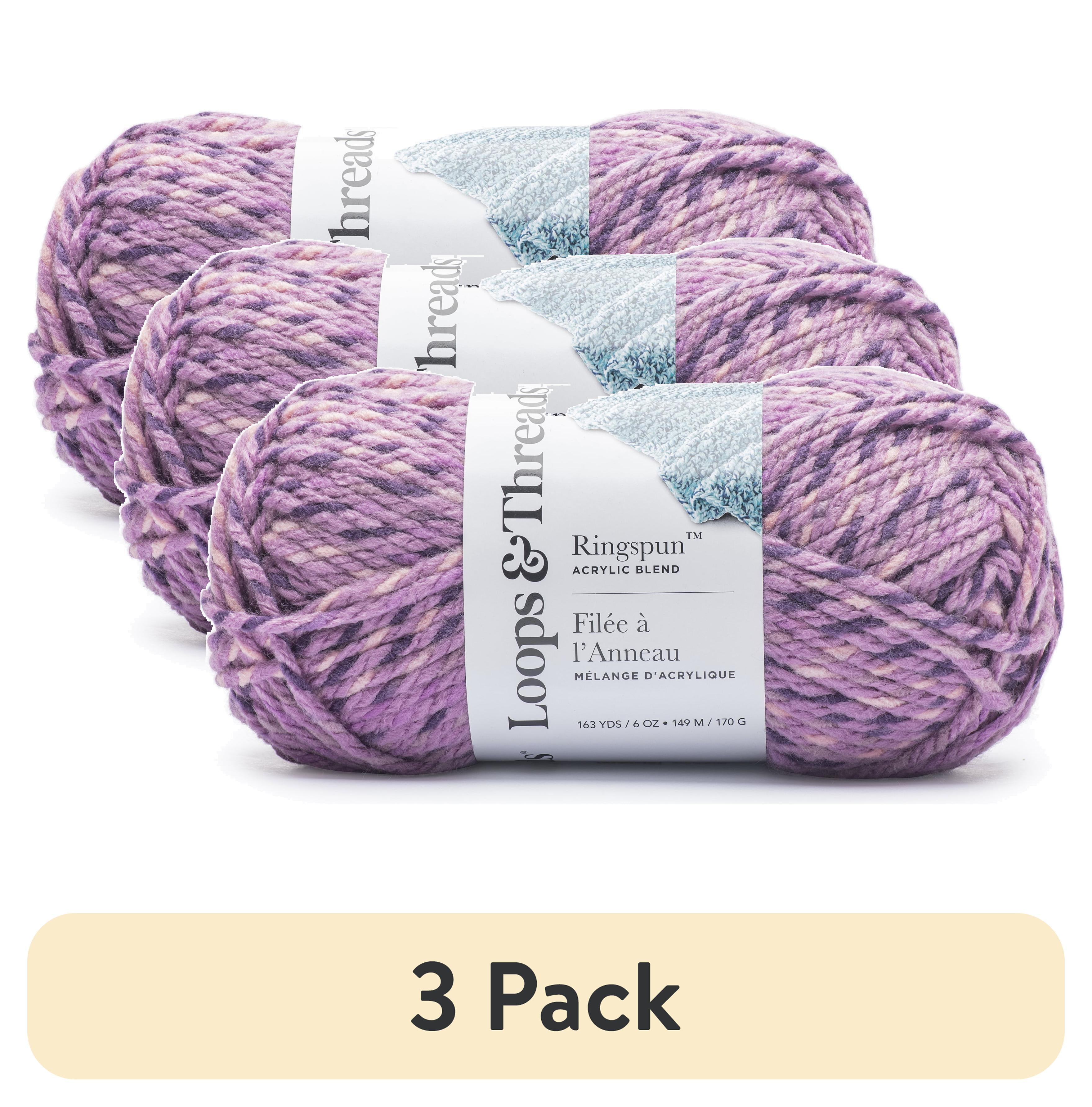 (3 pack) Ringspun Yarn by Loops & Threads - Yarn for Knitting - Crochet ...