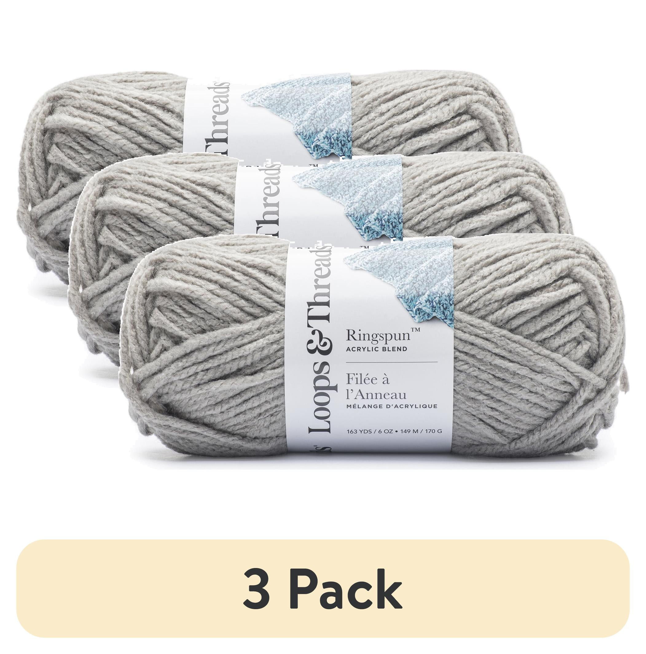 (3 pack) Ringspun Yarn by Loops & Threads - Yarn for Knitting - Crochet ...