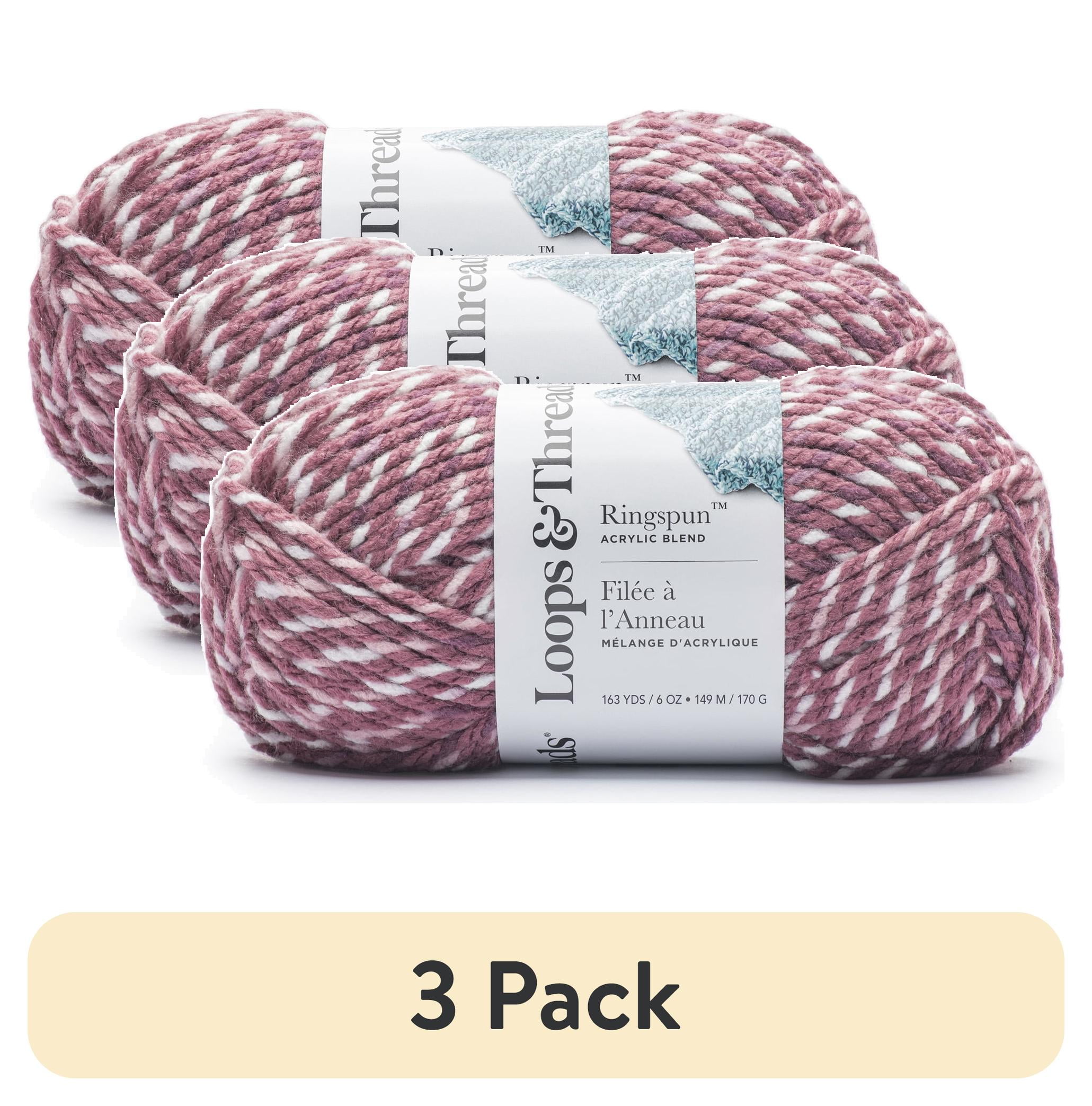 (3 pack) Ringspun Yarn by Loops & Threads - Yarn for Knitting - Crochet ...