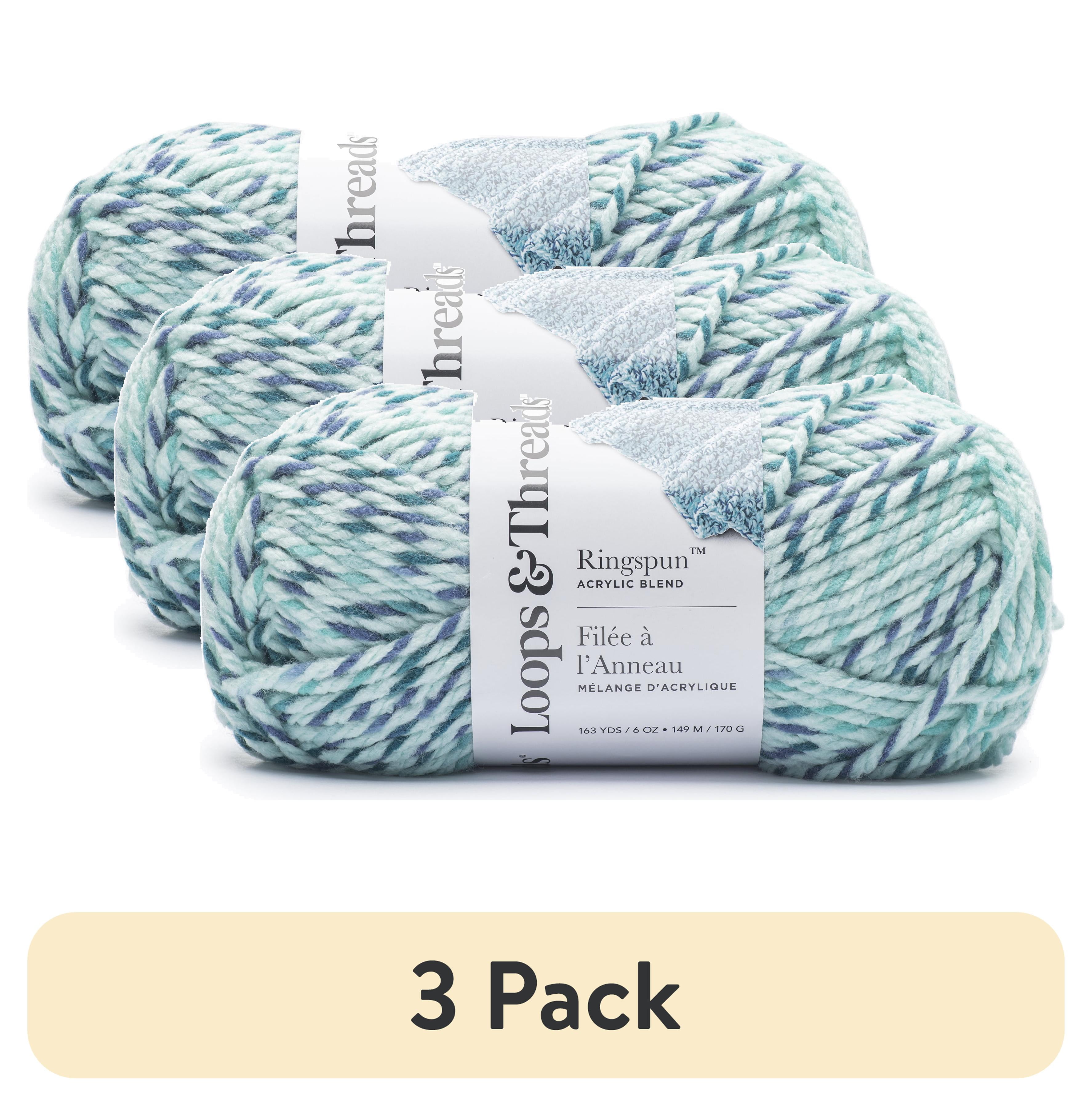 (3 pack) Ringspun Yarn by Loops & Threads - Yarn for Knitting - Crochet - Weaving - and Arts ...