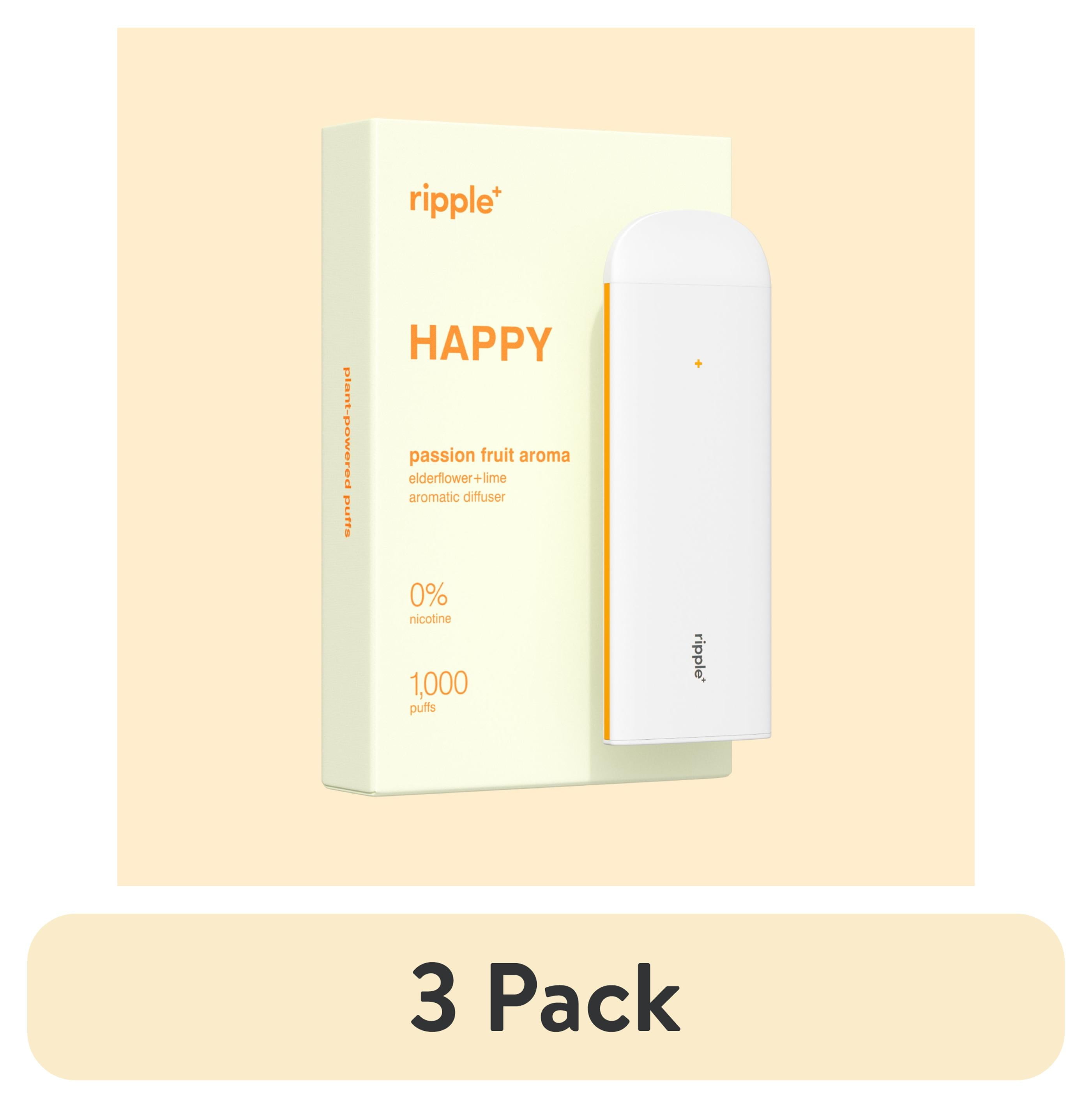 (3 pack) Ripple Happy, Passion Fruit 0% Nicotine Diffuser, Elderflower ...