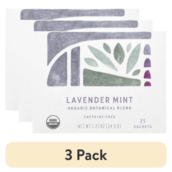 (3 pack) Rishi Tea Organic Lavender Organic Peppermint Tea, 15 Sachets ...