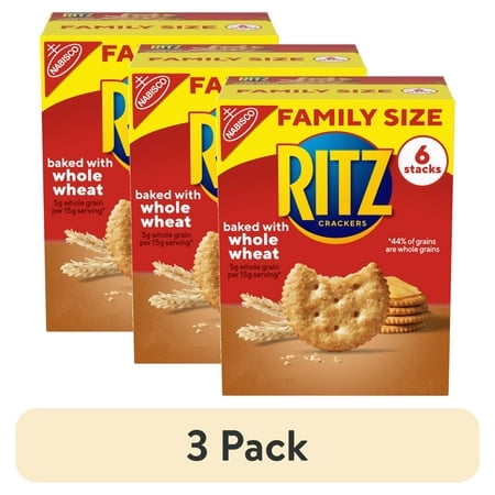 (3 pack) RITZ Whole Wheat Crackers, Snacks for Kids and Adults, Lunch ...