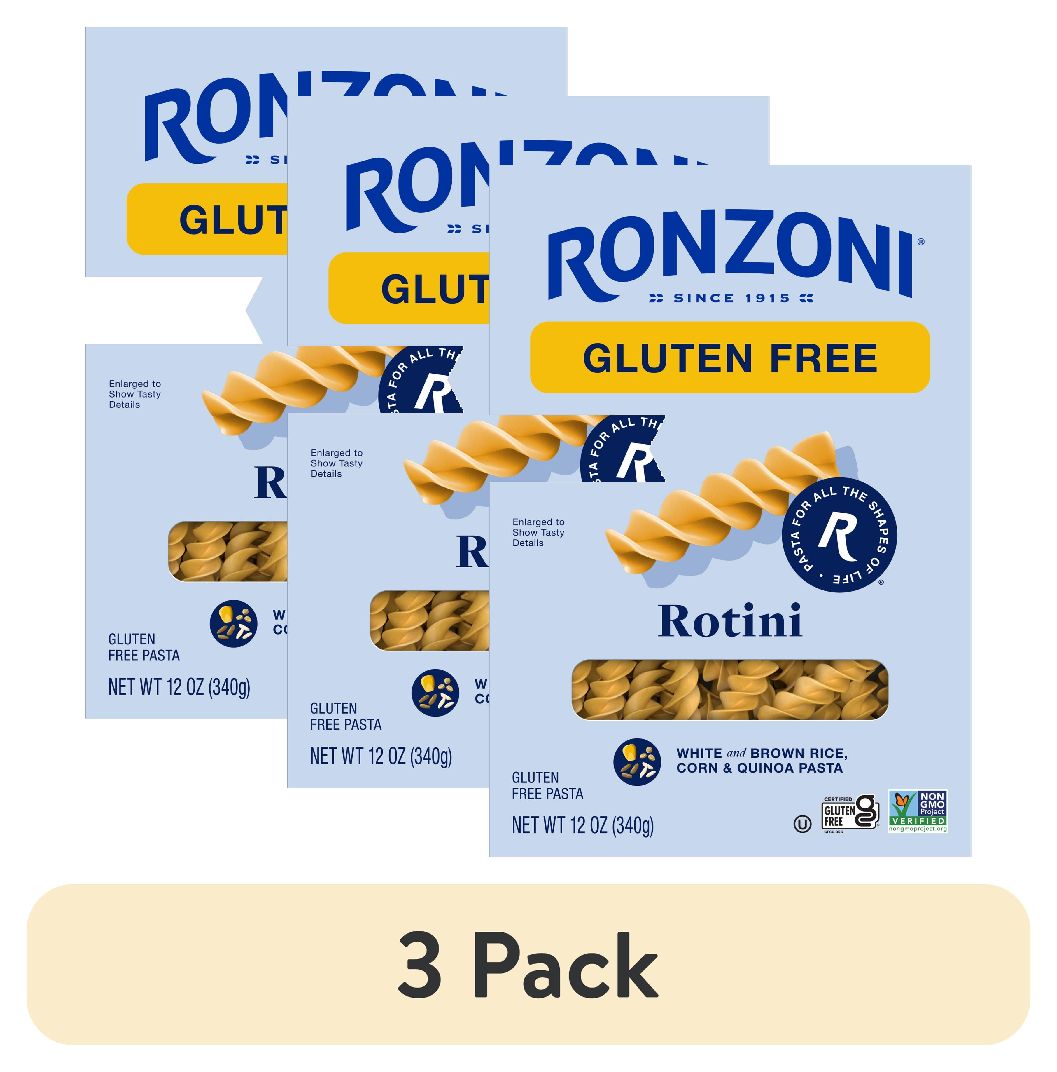 (3 pack) Ronzoni Gluten Free Rotini, Non-GMO, Vegan, 4-Grain White ...