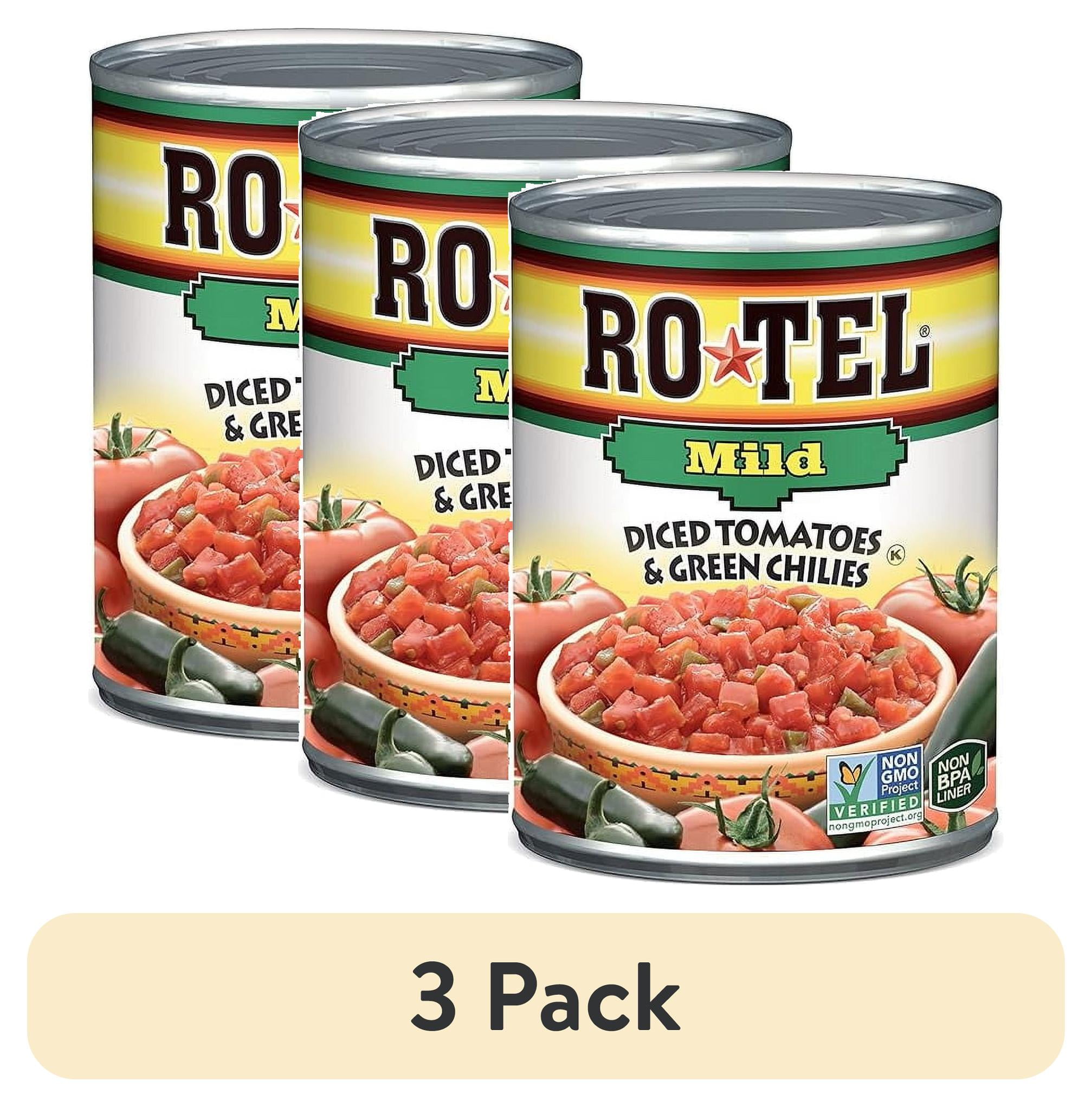 (3 pack) Rotel, Diced Tomatoes with Green Chiles Mild 10 Oz - Walmart.com