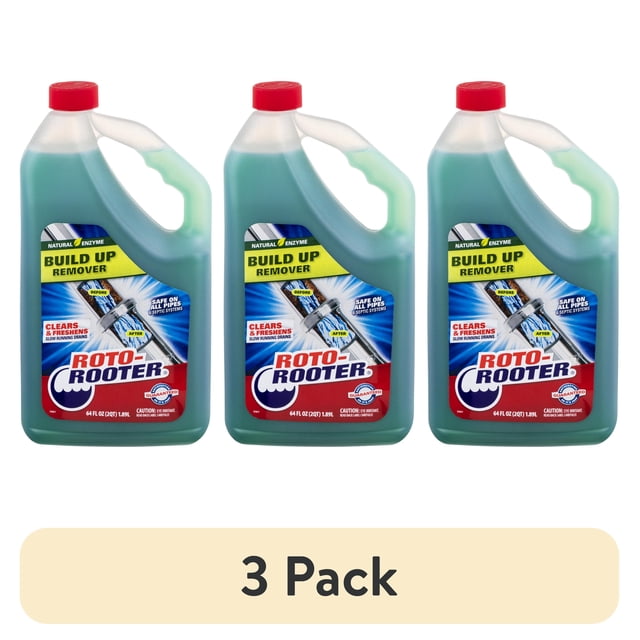 (3 pack) Roto-Rooter Drain Clog Remover, 64 Fluid Ounce - Walmart ...