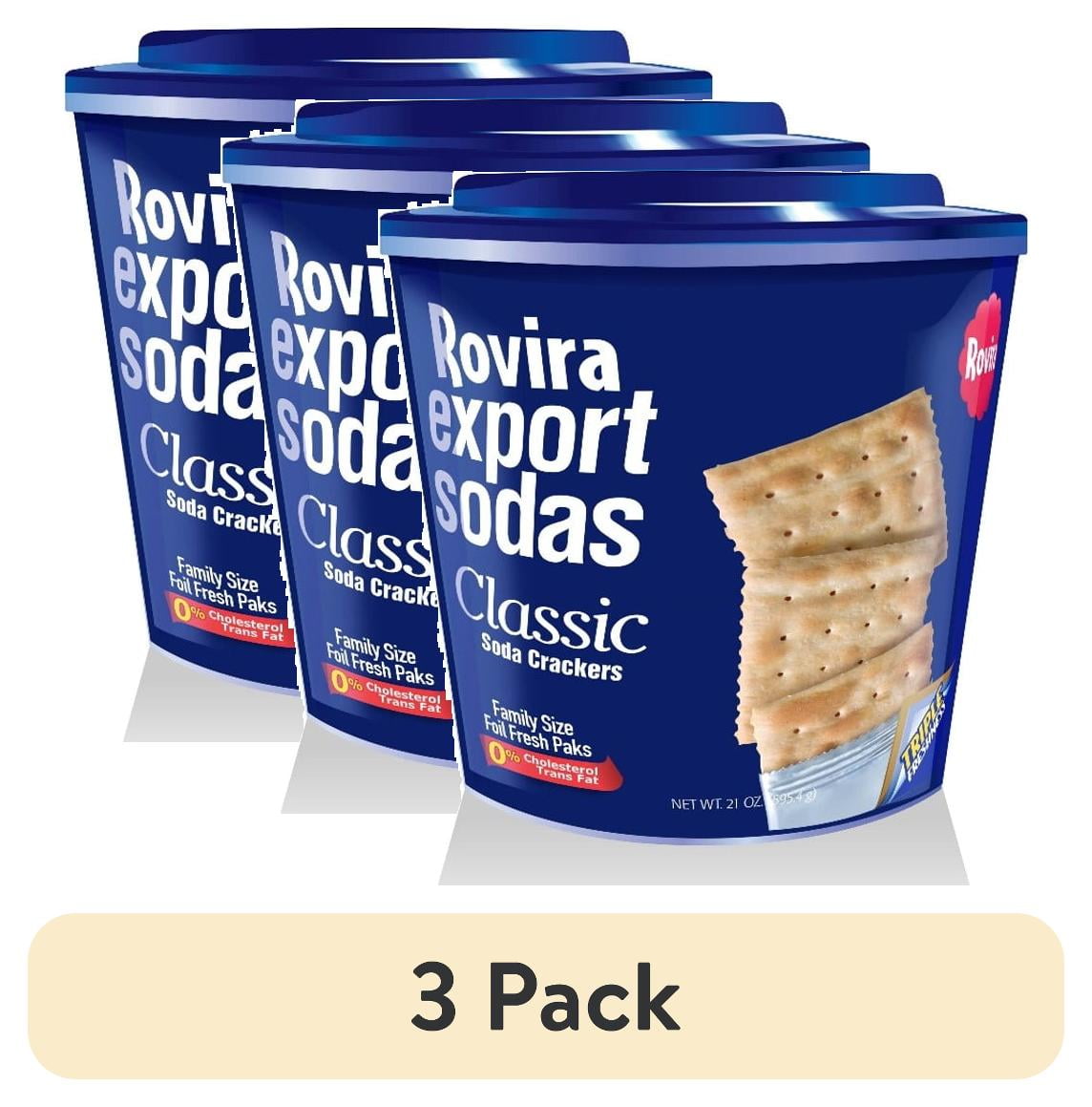 (3 pack) Rovira Export Sodas Classic Soda Crackers Family Size Foil ...