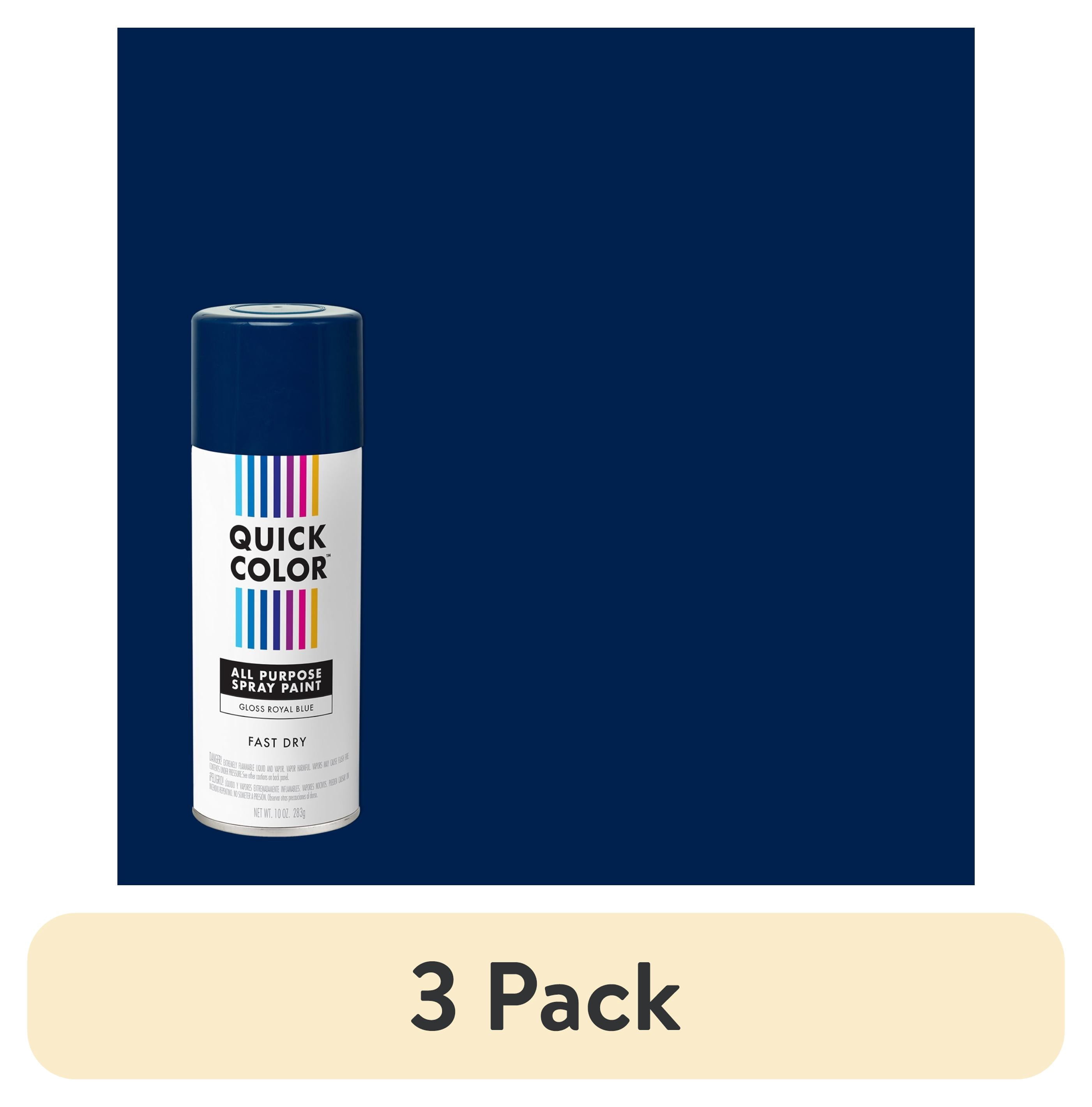(3 pack) Royal Blue, Quick Color Gloss All Purpose Spray Paint-390616 ...