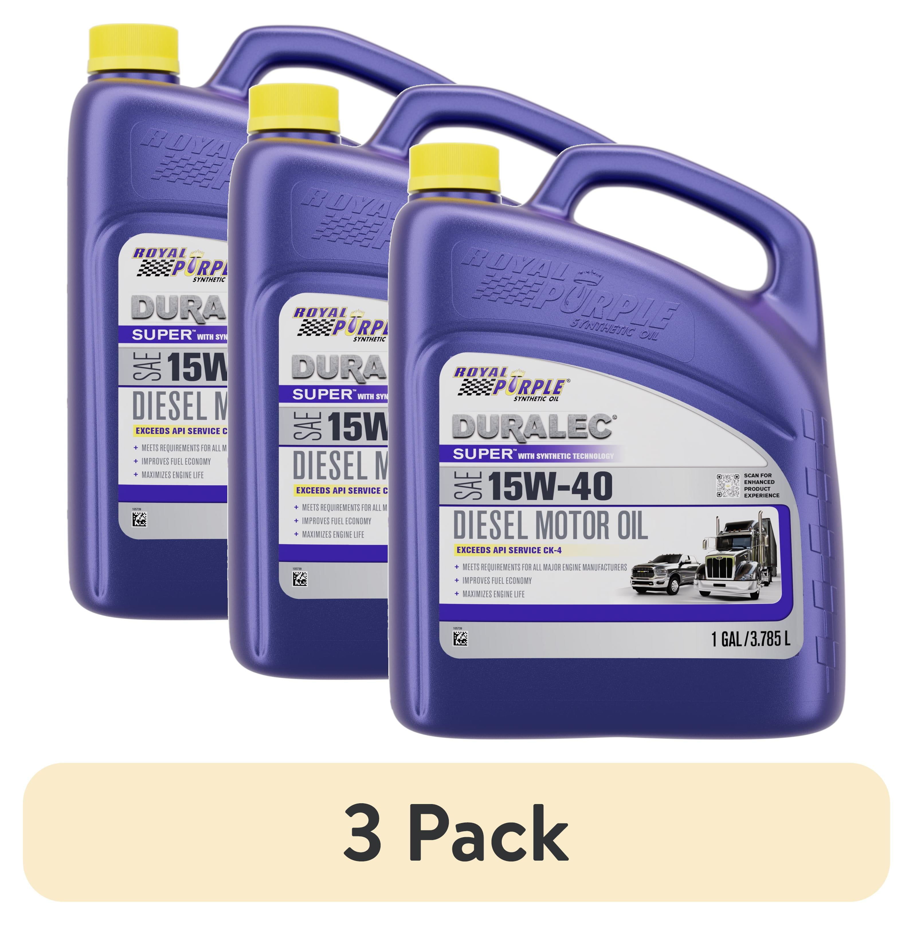 (3 pack) Royal Purple Duralec Super 15W-40 Diesel Motor Oil, Diesel ...