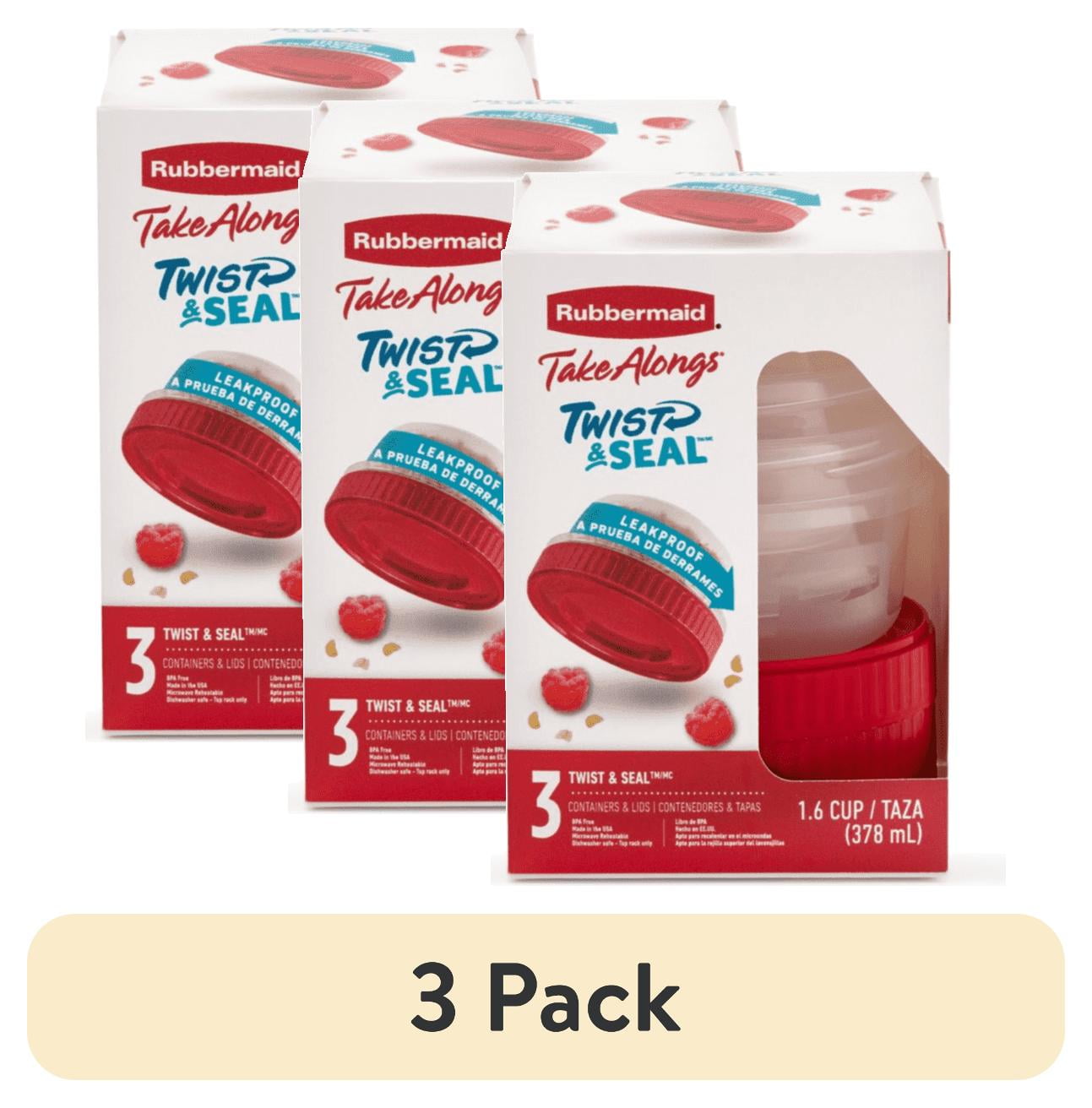 (3 pack) Rubbermaid TakeAlongs Twist & Seal 1.6-Cup Food Storage ...
