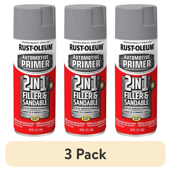 (3 pack) Rust-Oleum Automotive 2 in 1 Filler and Sandable Primer Spray ...