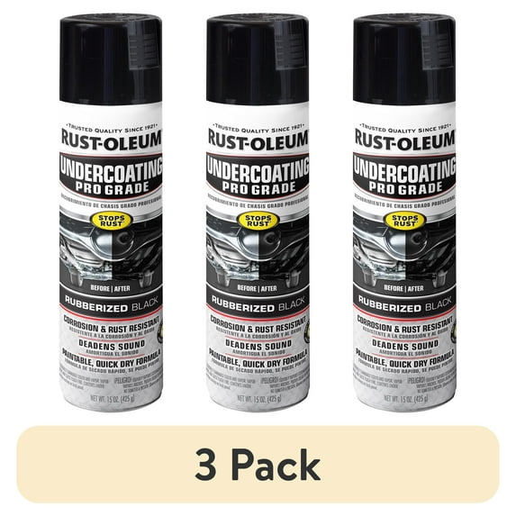 (3 pack) Black, Rust-Oleum Automotive Rubberized Undercoating Matte ...