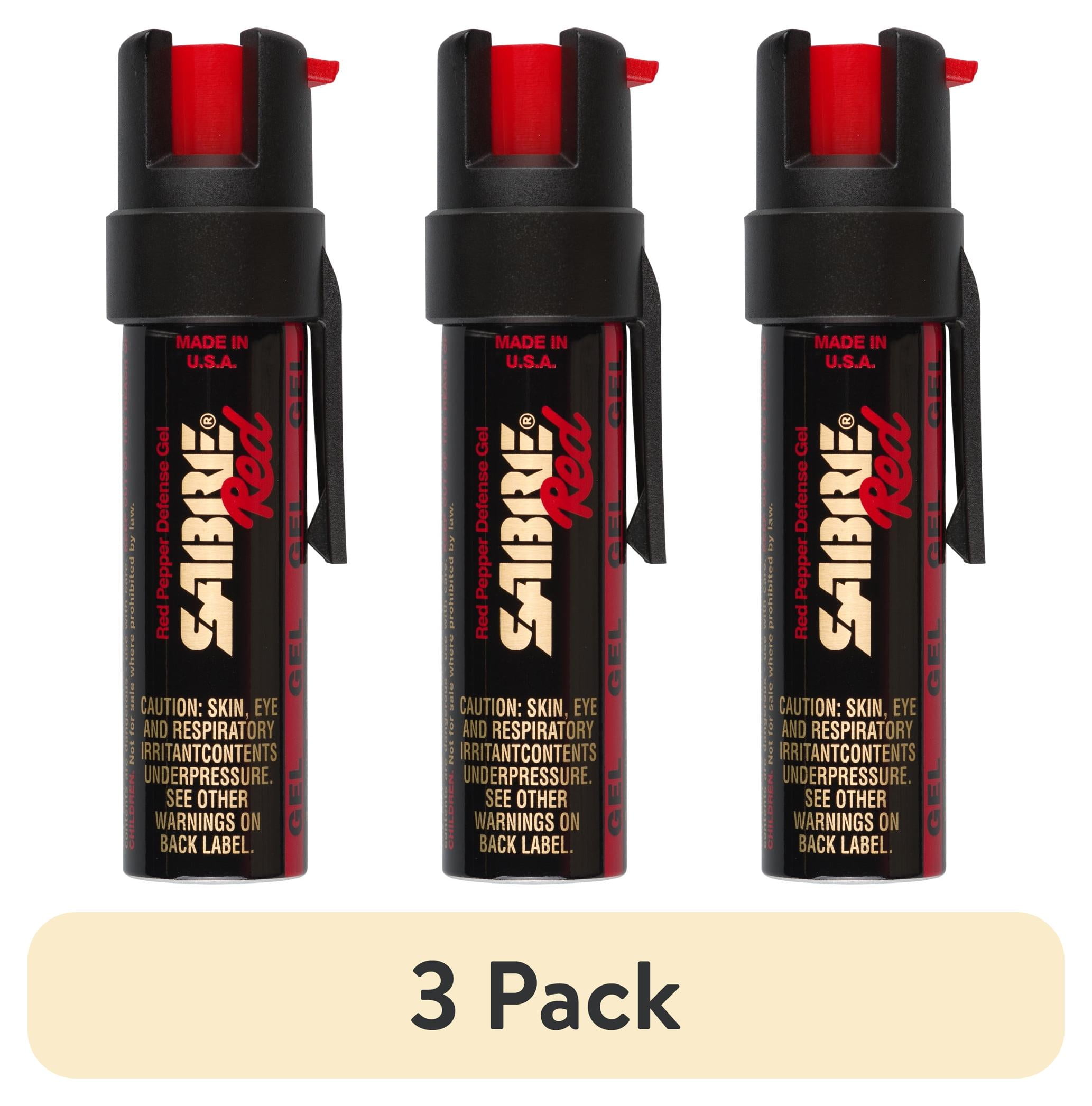 (3 pack) SABRE Compact Pepper Gel with Clip, Maximum Strength, Black, 1 ...