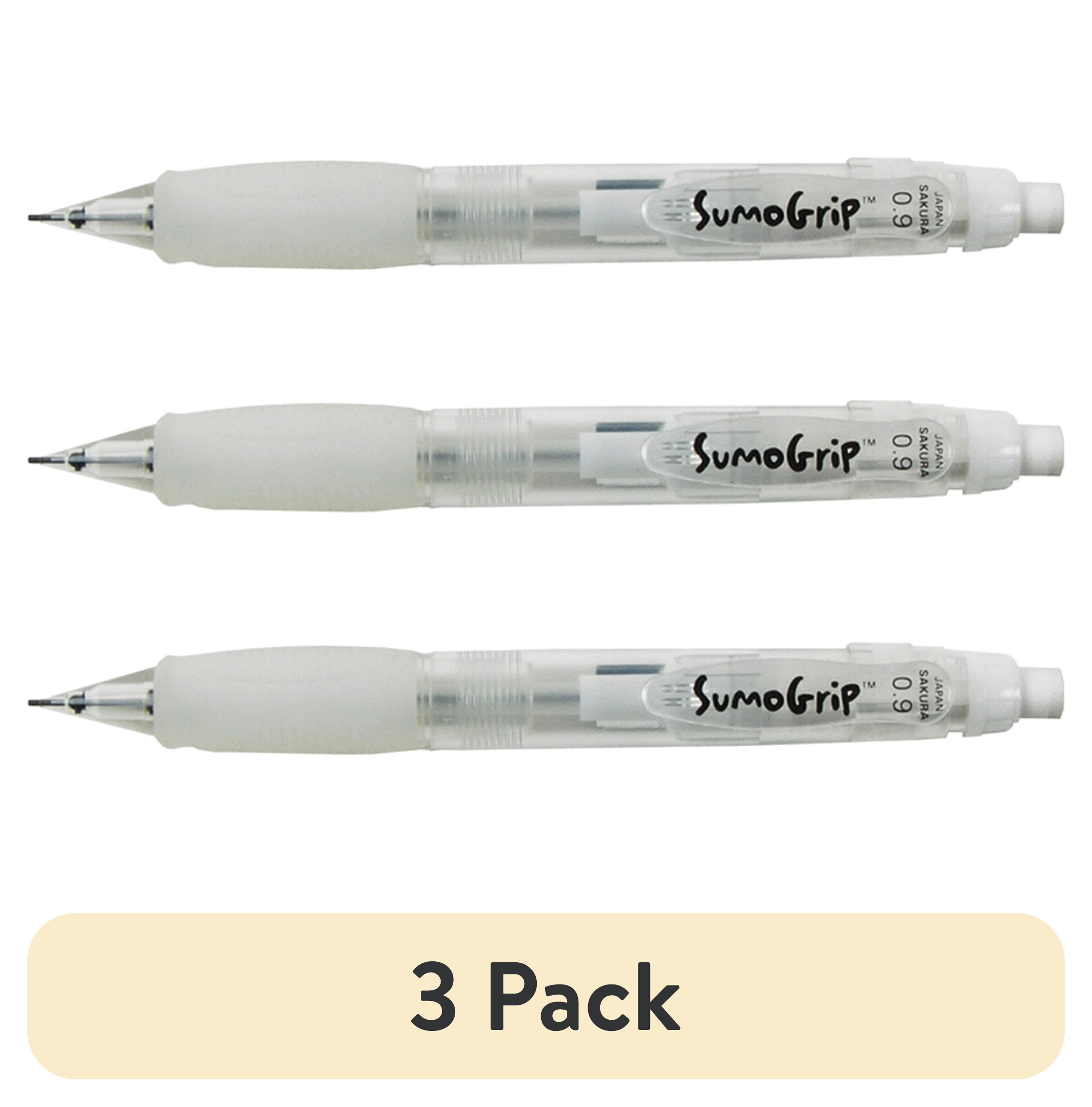 (3 pack) SAKURA SumoGrip 0.mm Mechanical Pencil, Ergonomic Grip, Clear ...