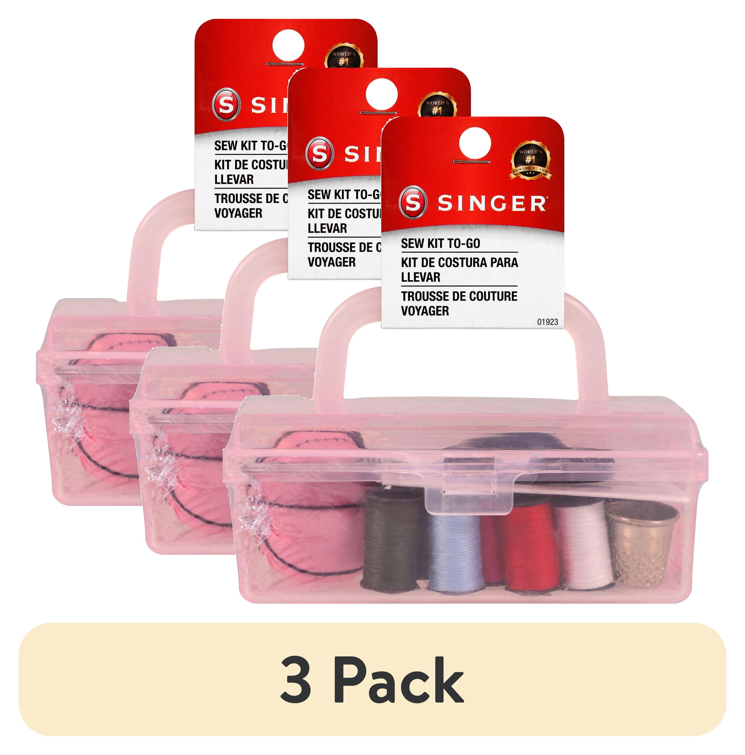 (3 pack) SINGER Pink Sew Cute Tool Box Sewing Kit - Walmart Business ...