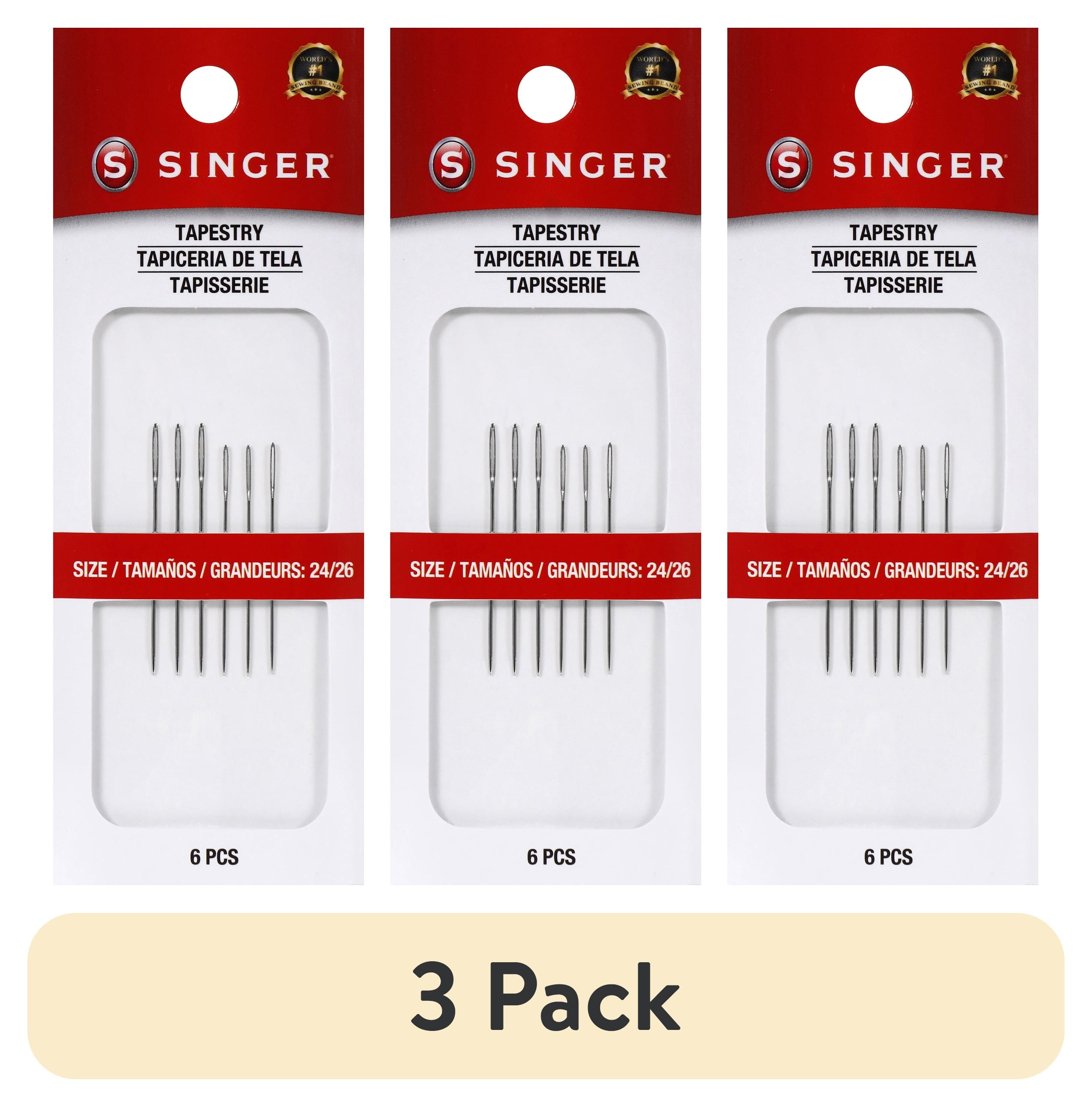 (3 pack) SINGER Tapestry Steel Hand-Sewing Needles, Sizes 24/26, 6 ...