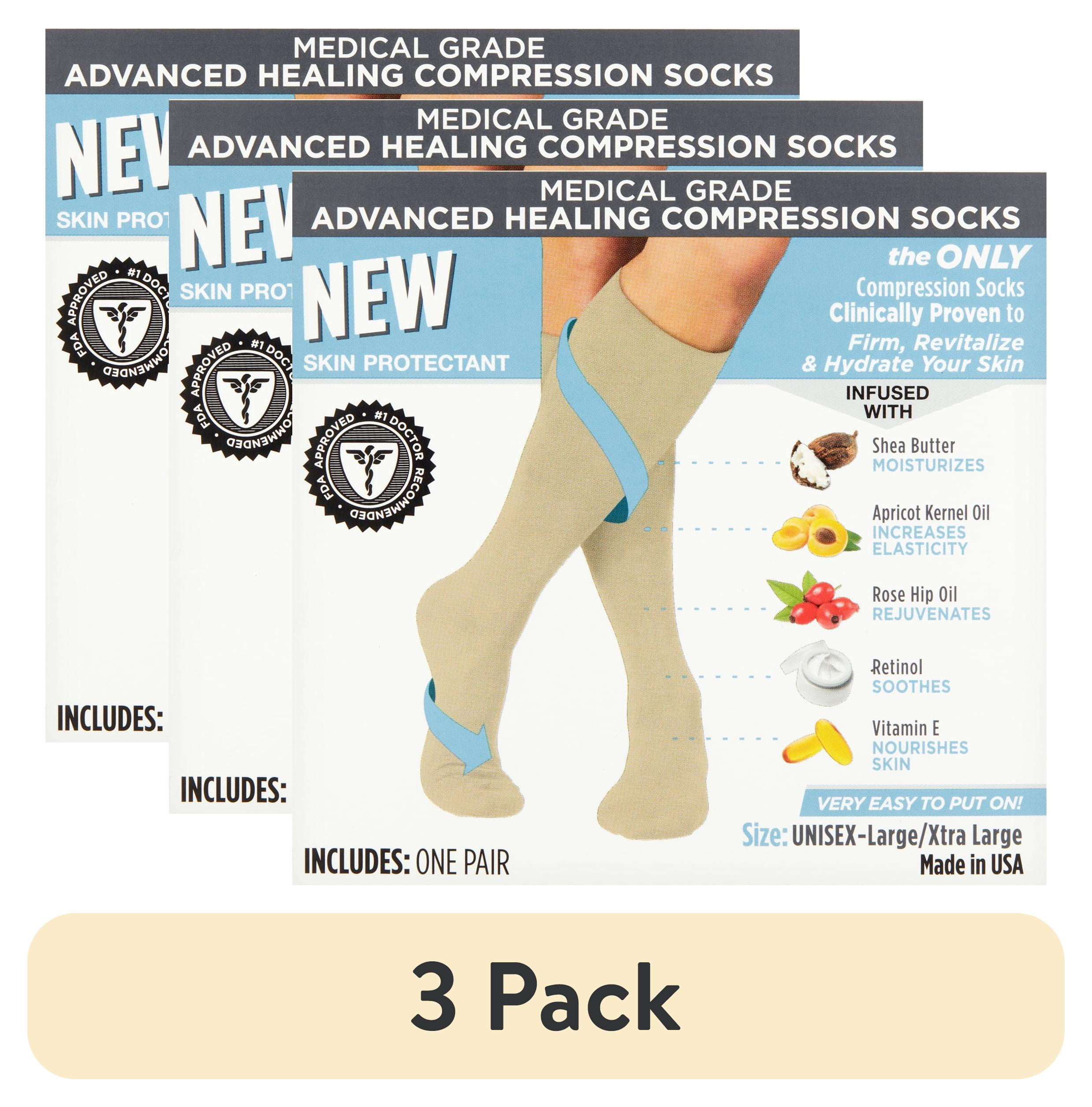 (3 pack) Skineez Pain Relief Compression Socks 10-20mmHg, size L/XL ...