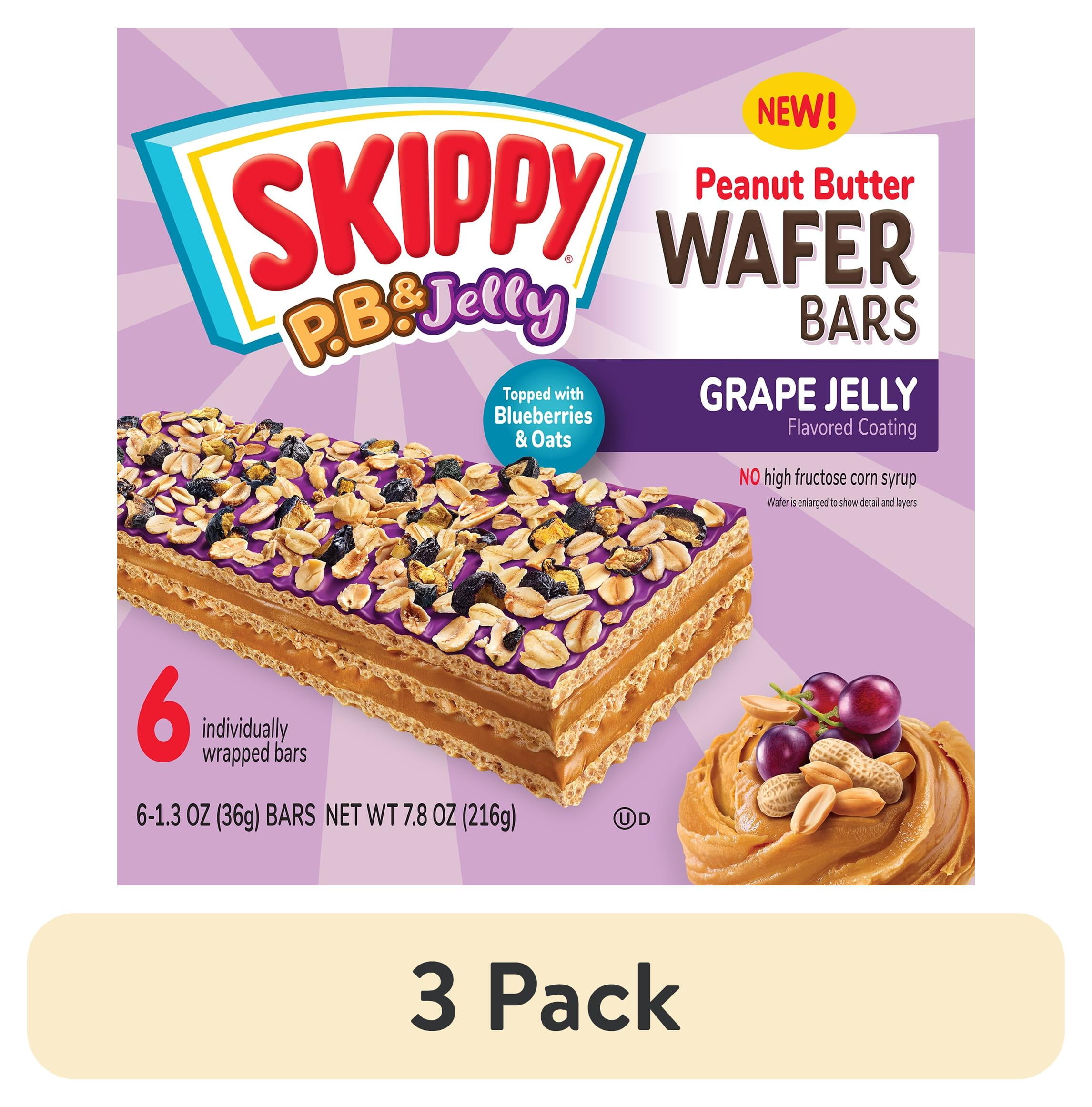 (3 pack) SKIPPY P.B. & Jelly Peanut Butter And Grape Jelly Coated Wafer ...