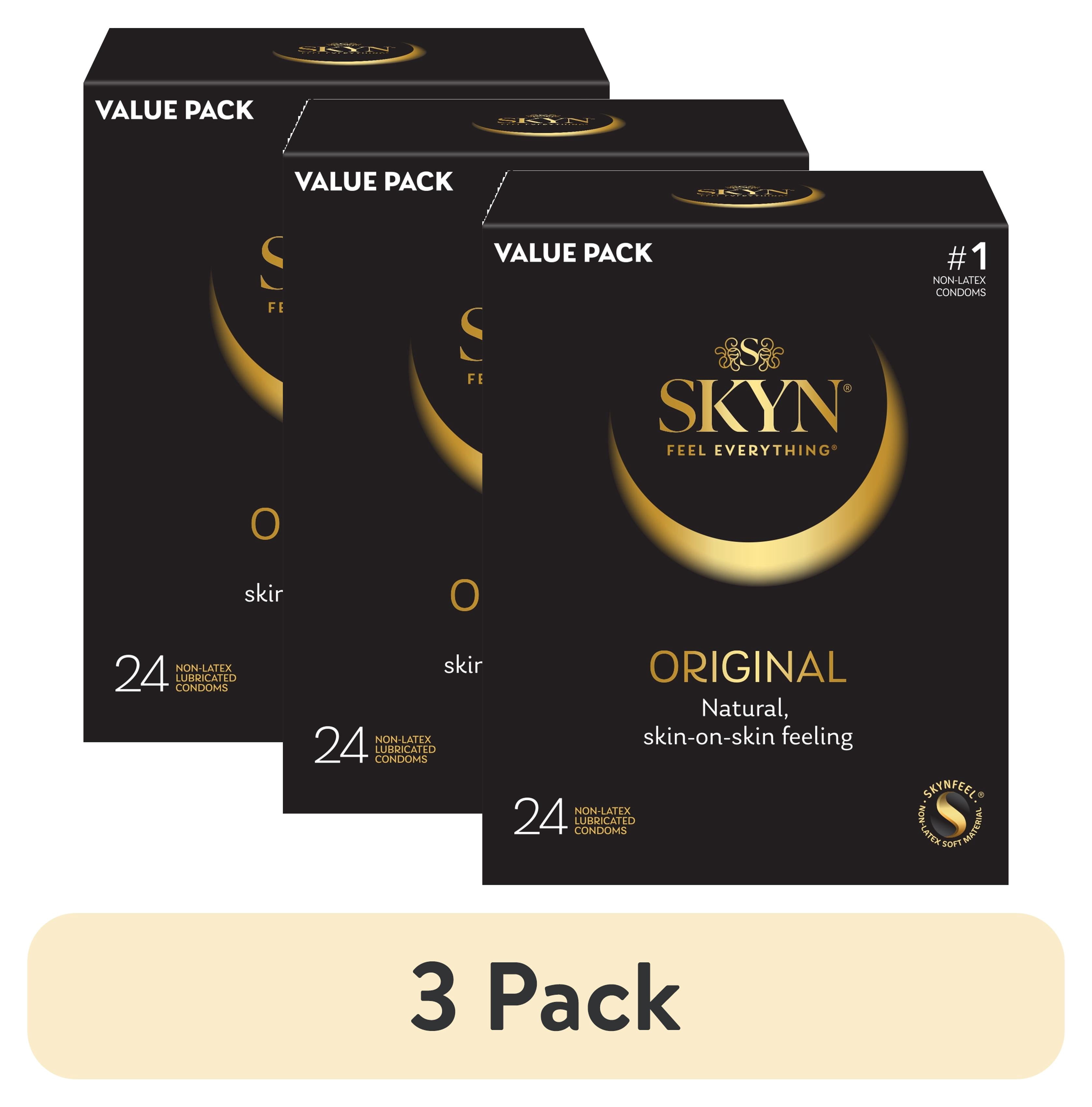 (3 pack) SKYN Original Non-Latex Lubricated Condoms - 24 Count, 1 Pack ...