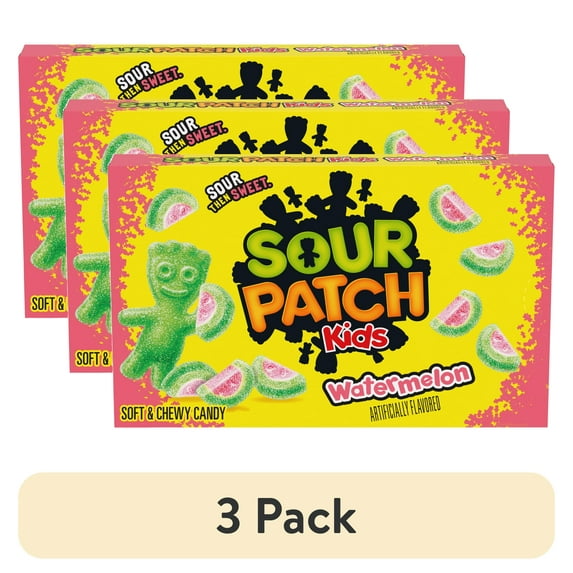 (3 pack) SOUR PATCH KIDS Watermelon Soft & Chewy Candy, 3.5 oz ...