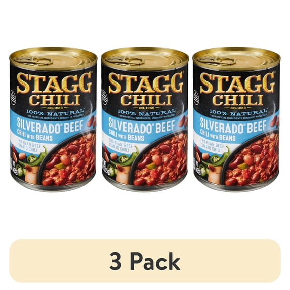 (3 pack) STAGG SILVERADO Beef Chili with Beans, Shelf Stable, 15 oz ...