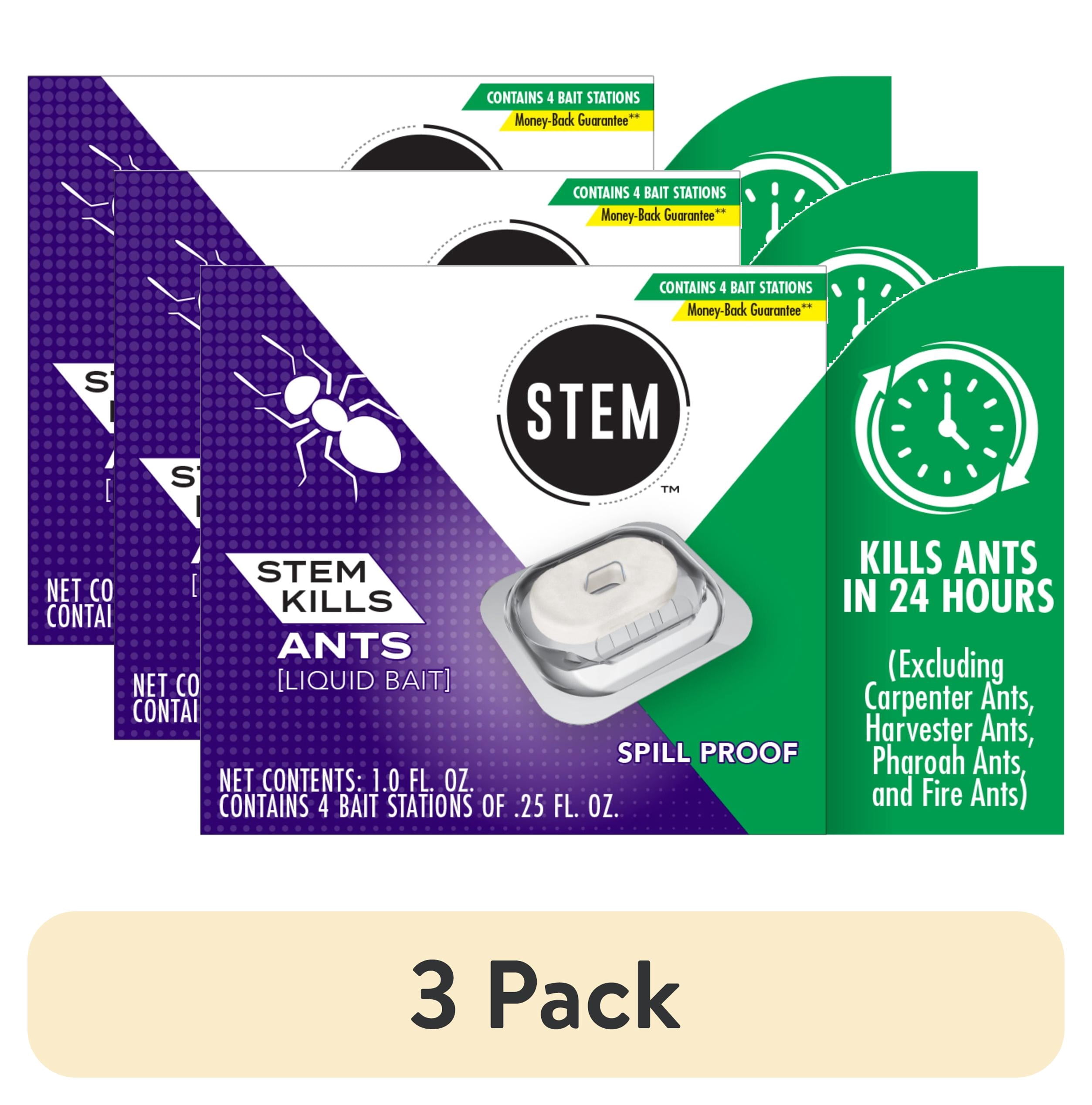 (3 pack) STEM Kills Liquid Bait Ant Insect Killer, Spill Proof, 4 Count ...