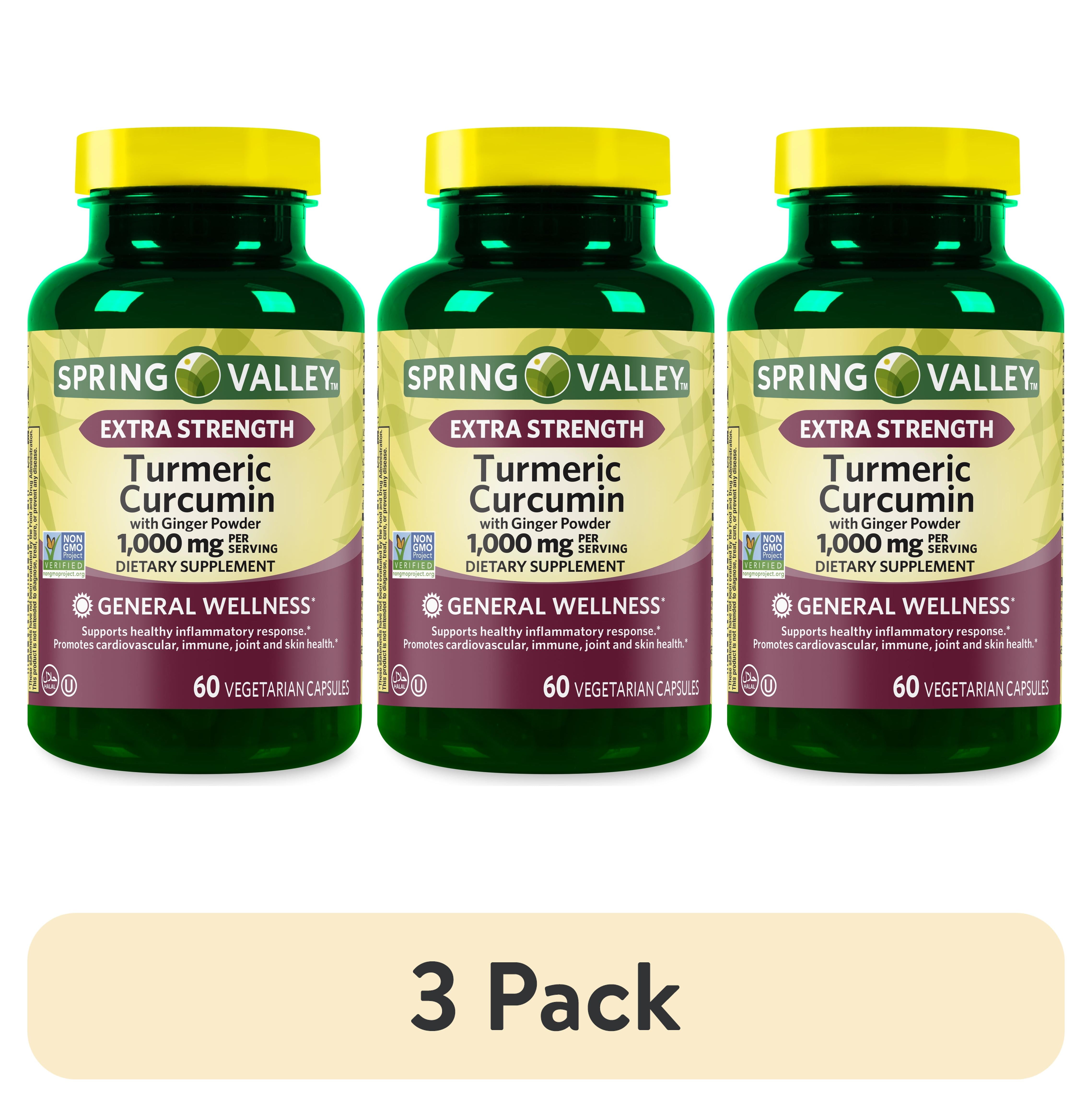 (3 pack) Spring Valley Extra Strength Turmeric Curcumin Dietary ...