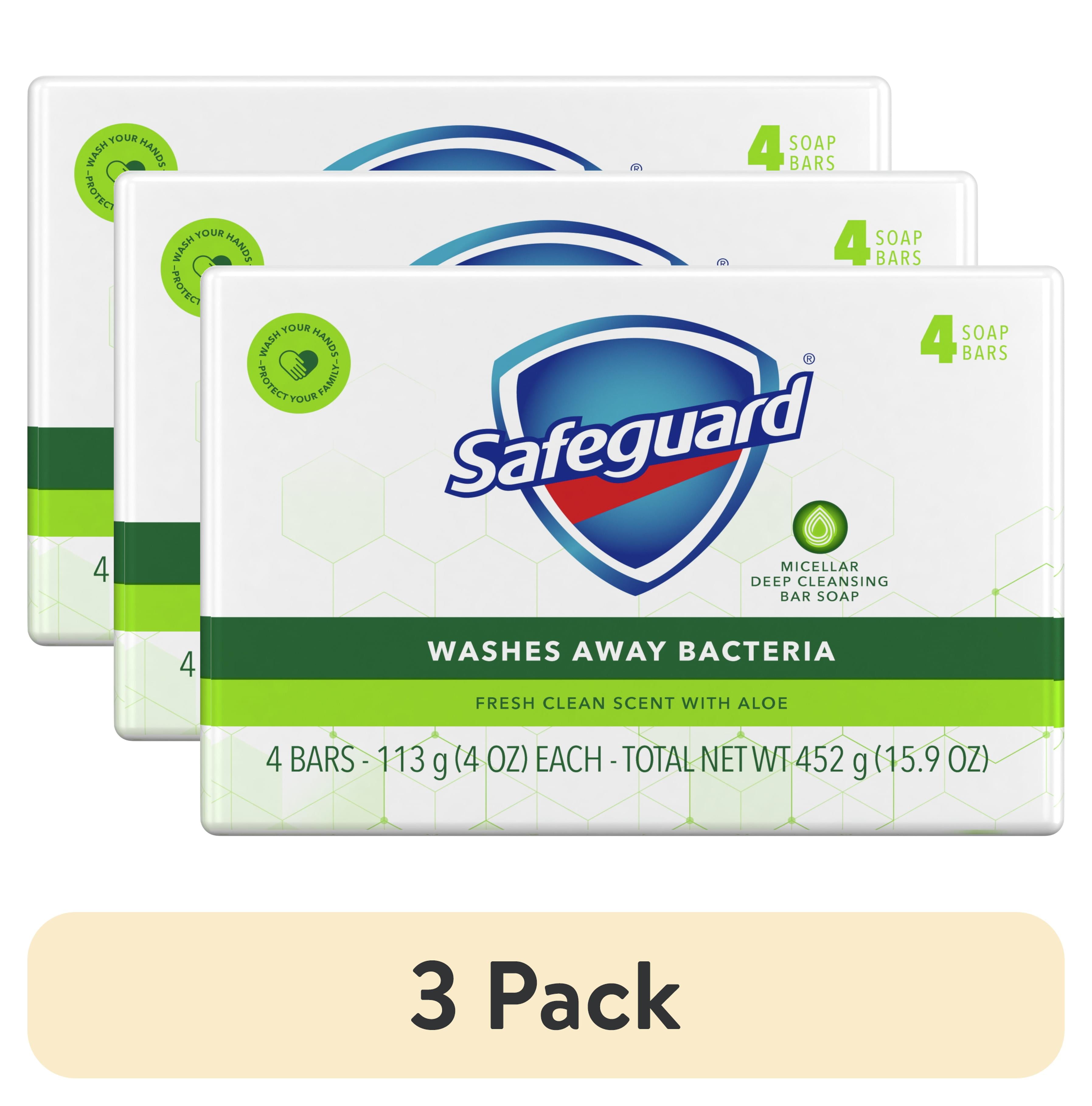 (3 pack) Safeguard White Aloe Vera Antibacterial Bar Washes Away Dirt ...