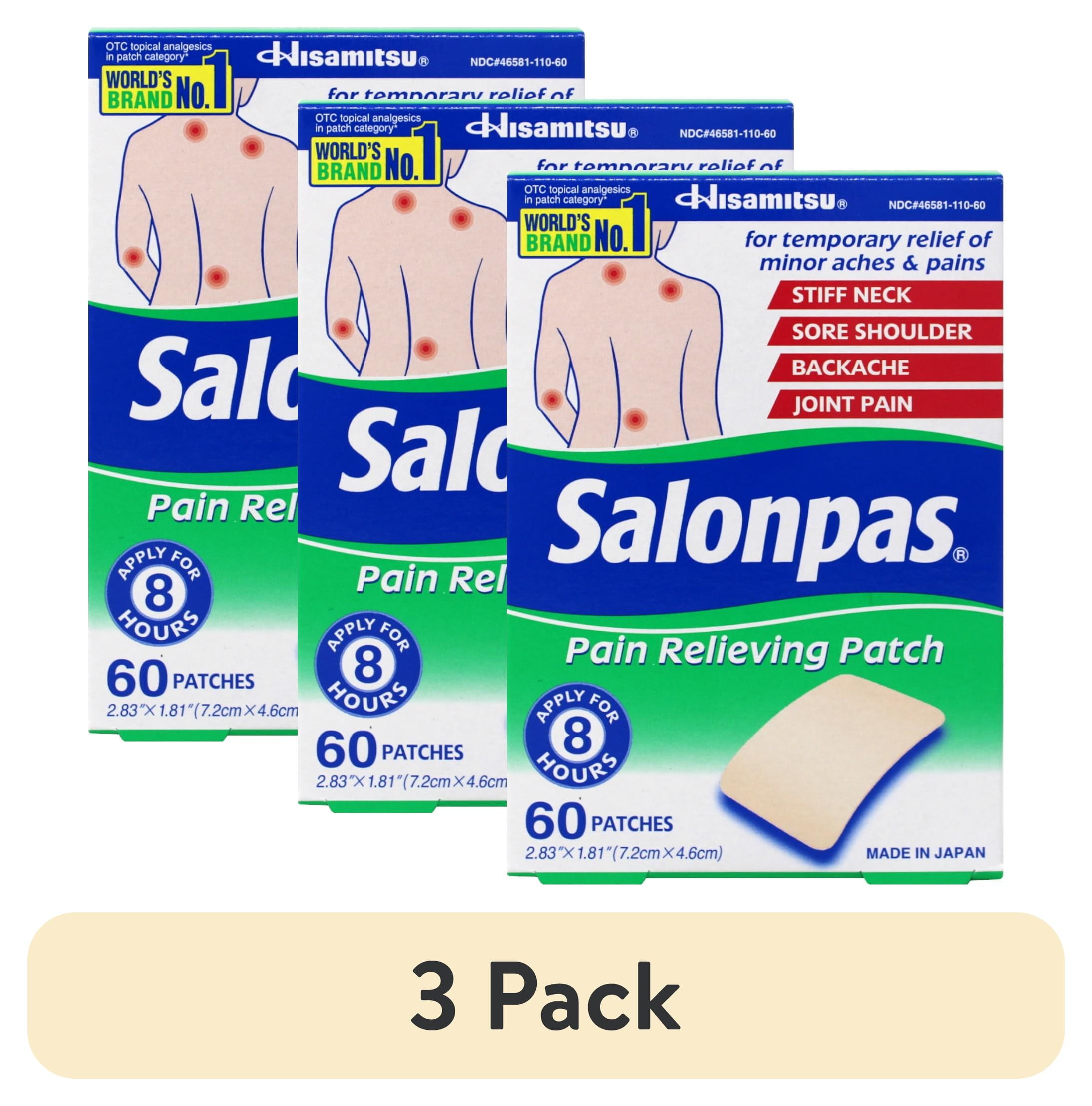 (3 pack) Salonpas Pain Relief Patches 60 ea - Walmart.com