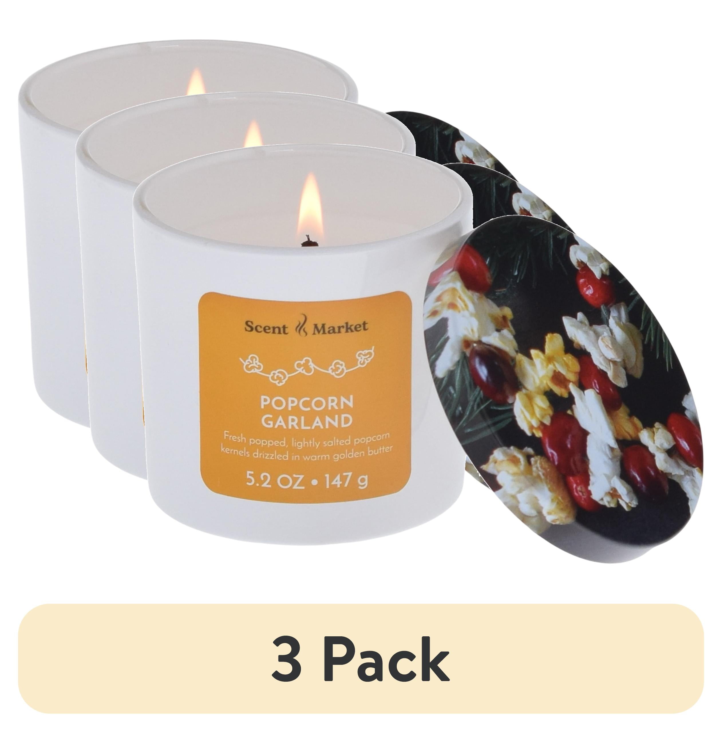 Scent Market Popcorn Garland Scented Candle - 5.2oz Weight - Walmart.com