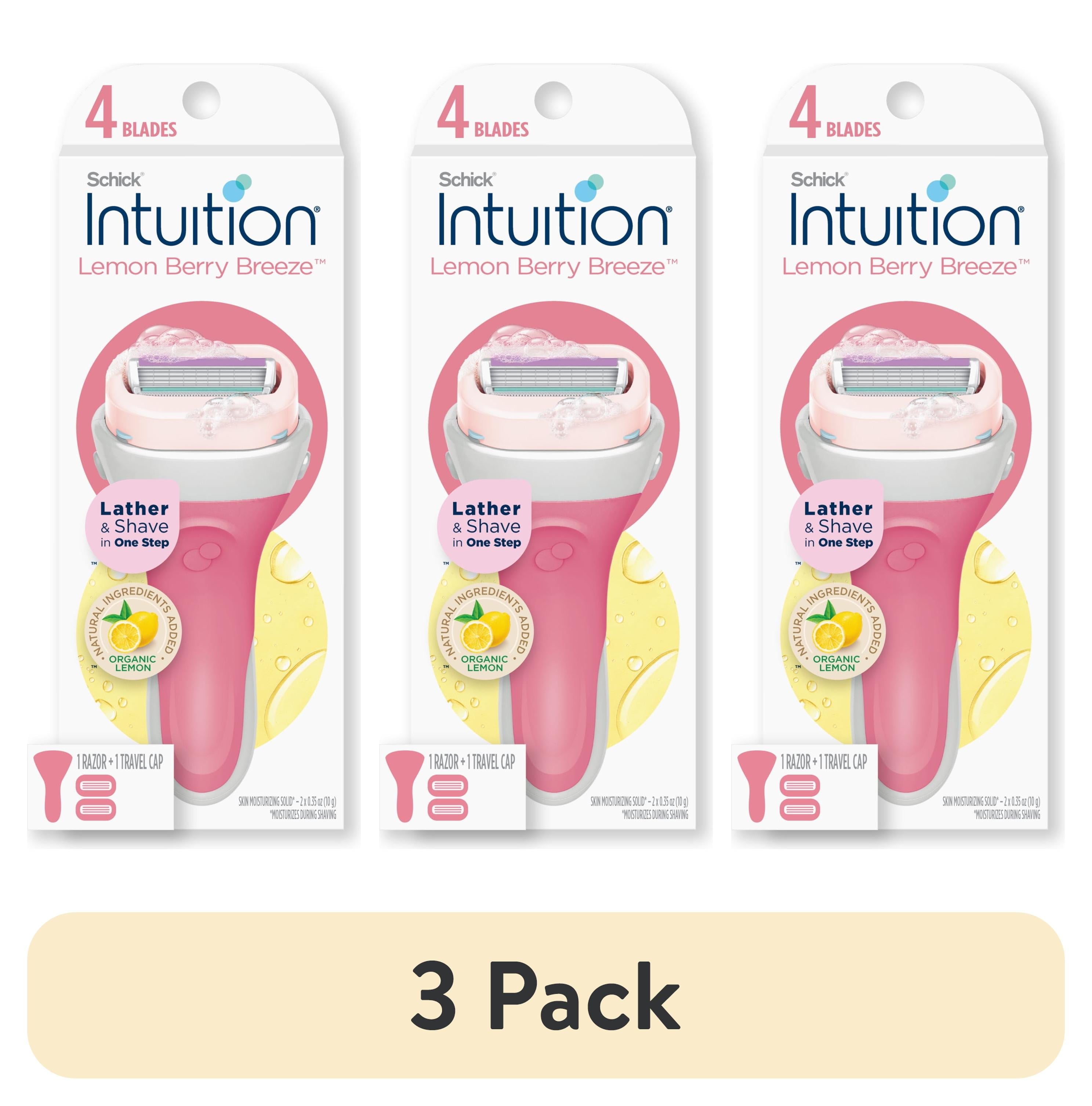 (3 pack) Schick Intuition 4-Blade Lemon Berry Breeze Women's Razor ...