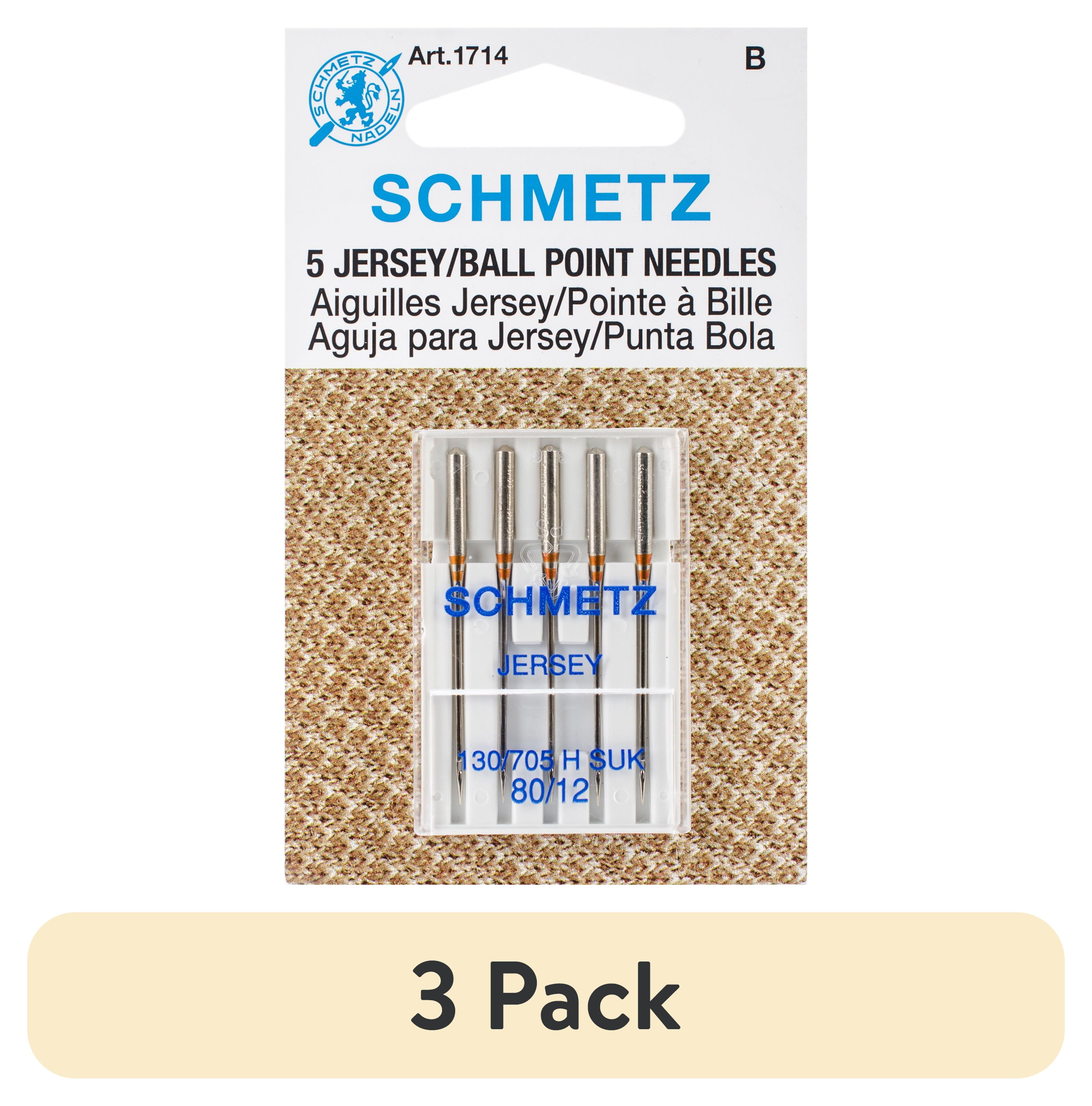 (3 pack) Schmetz Ball Point Jersey Machine Needles Size 12/80 5/Pkg ...