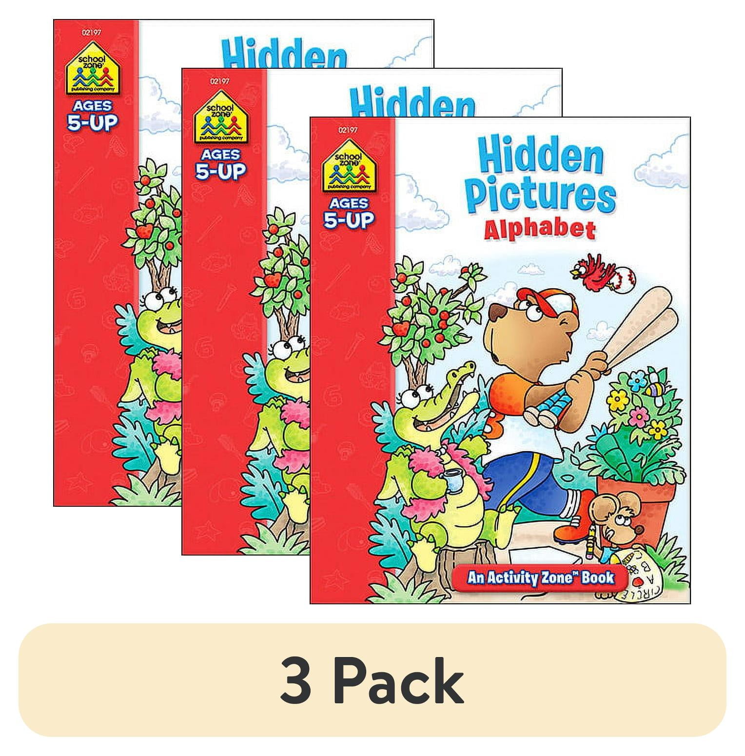 (3 pack) School Zone Activity Workbooks 32 Pages-Hidden Pictures ...