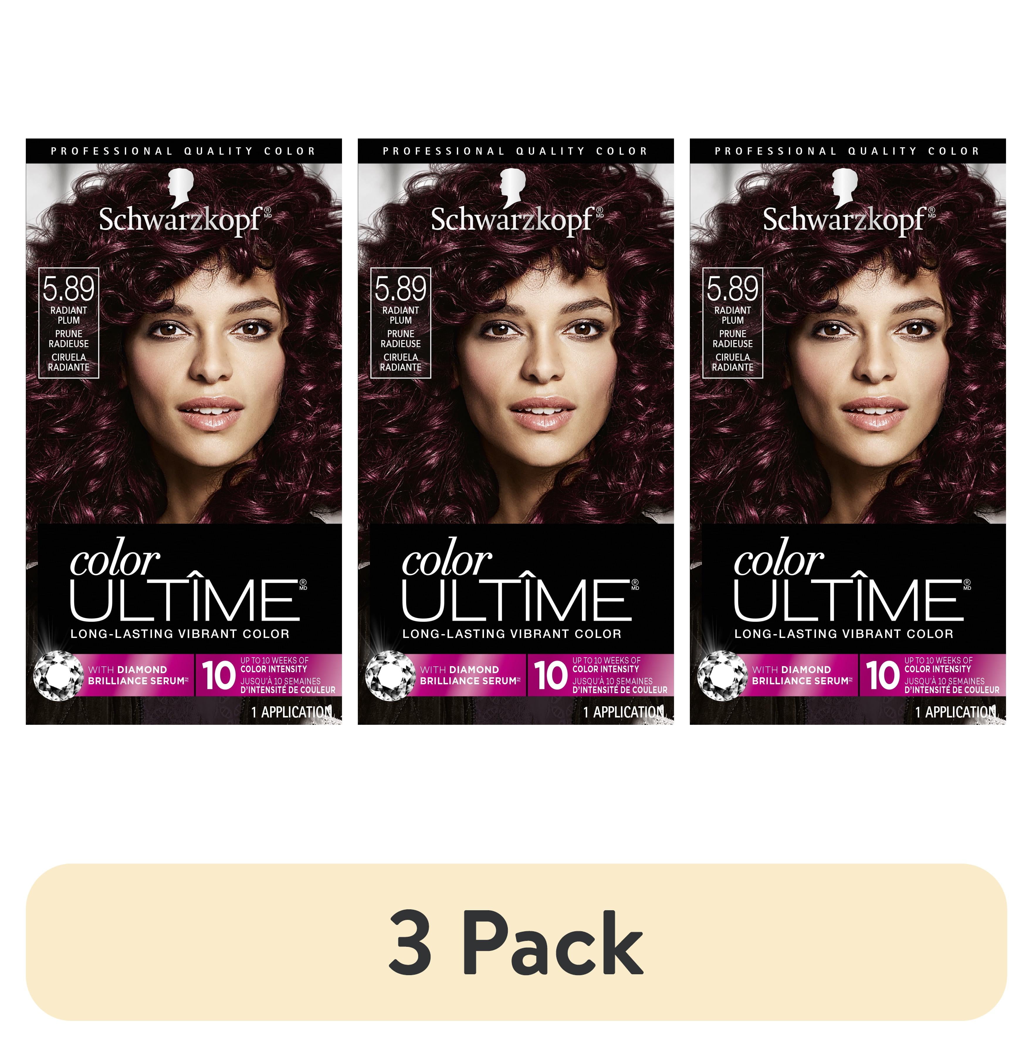 (3 pack) Schwarzkopf Color Ultime Hair Color, 5.89 Radiant Plum, 1 ...