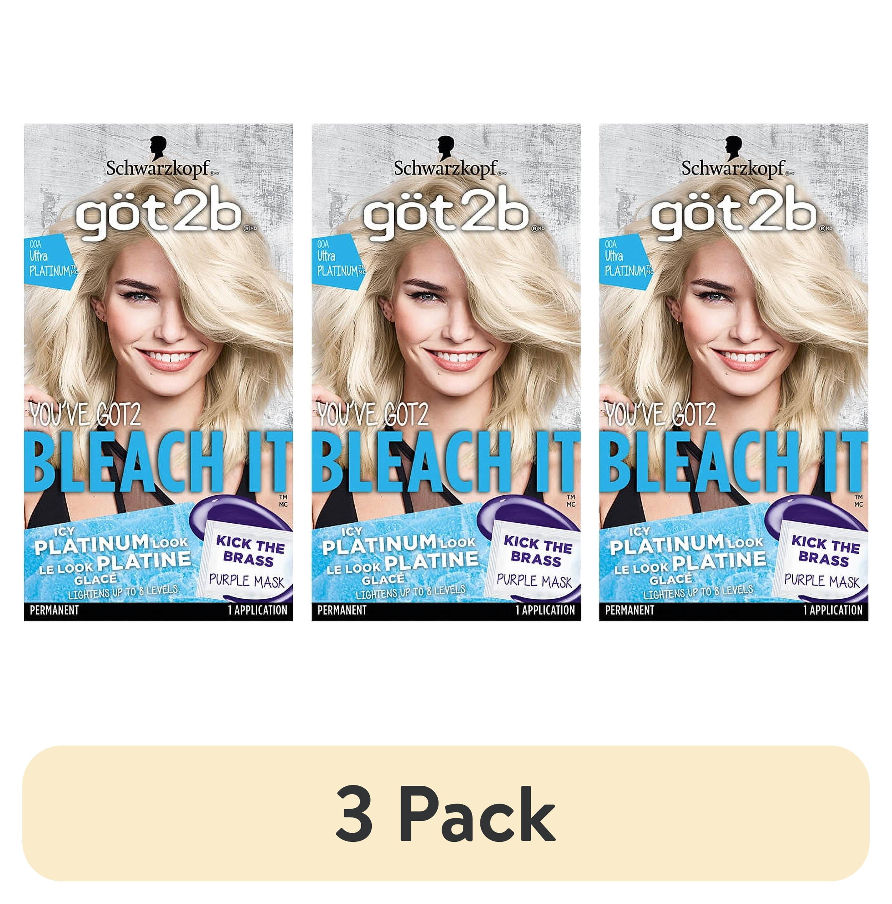 (3 pack) Got2b Bleach It Permanent Hair Color, 00A Ultra Platinum ...