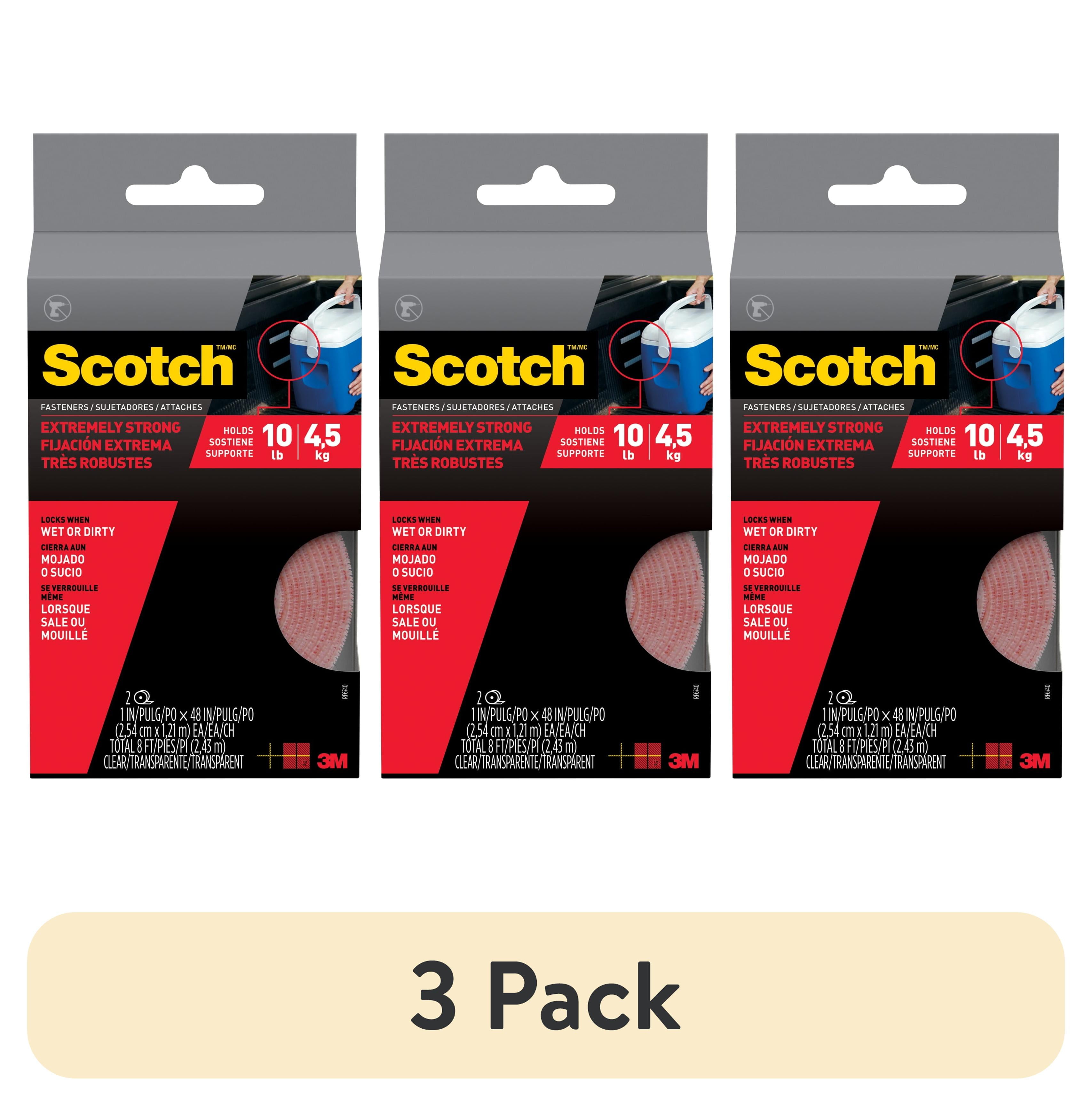(3 pack) Scotch Clear Hook & Loop Fasteners, Heavy Duty, Holds 10 lbs ...
