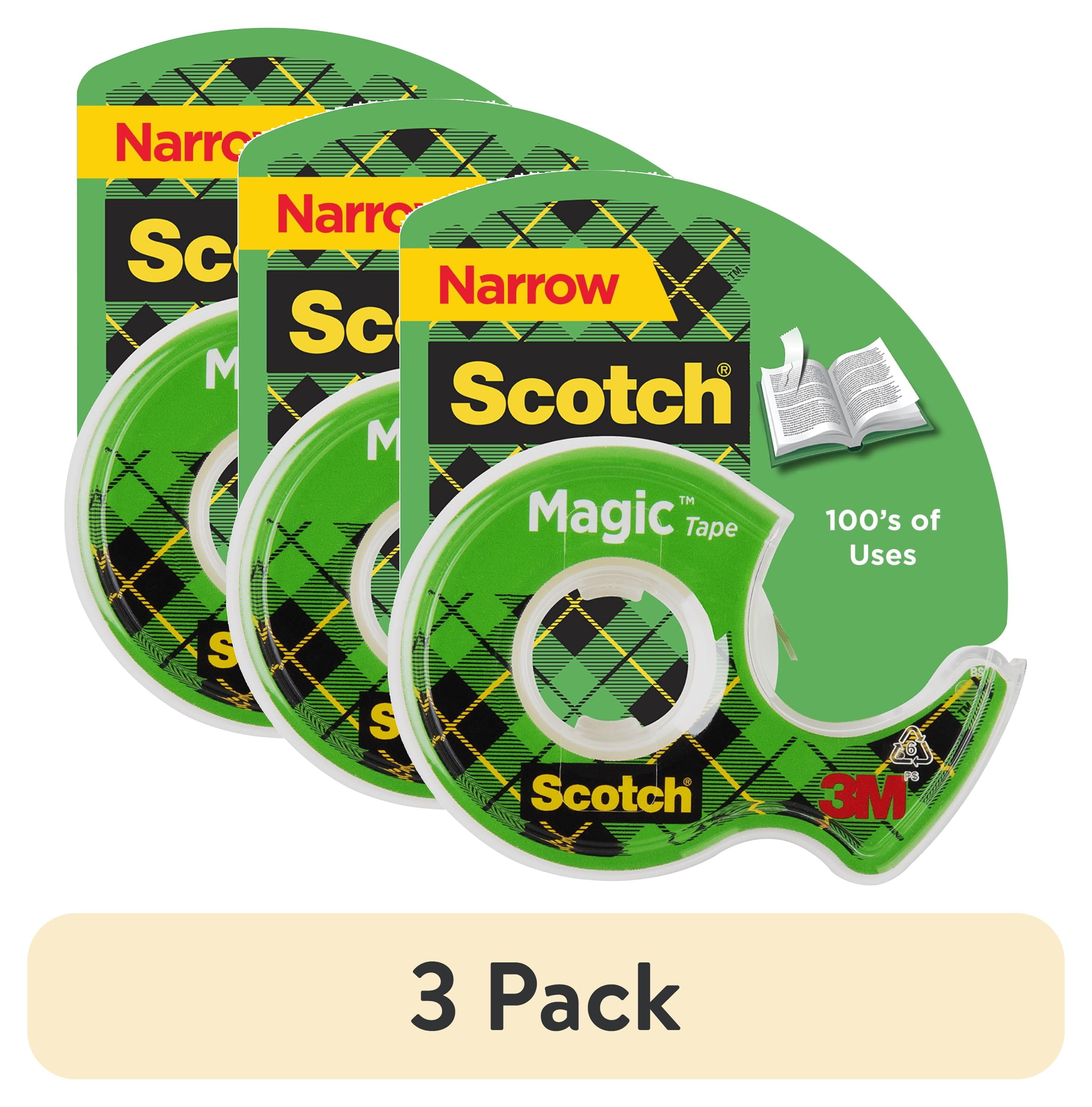 (3 pack) Scotch Magic Tape, 1/2 in x 800 in, Clear, 1 Dispenser ...